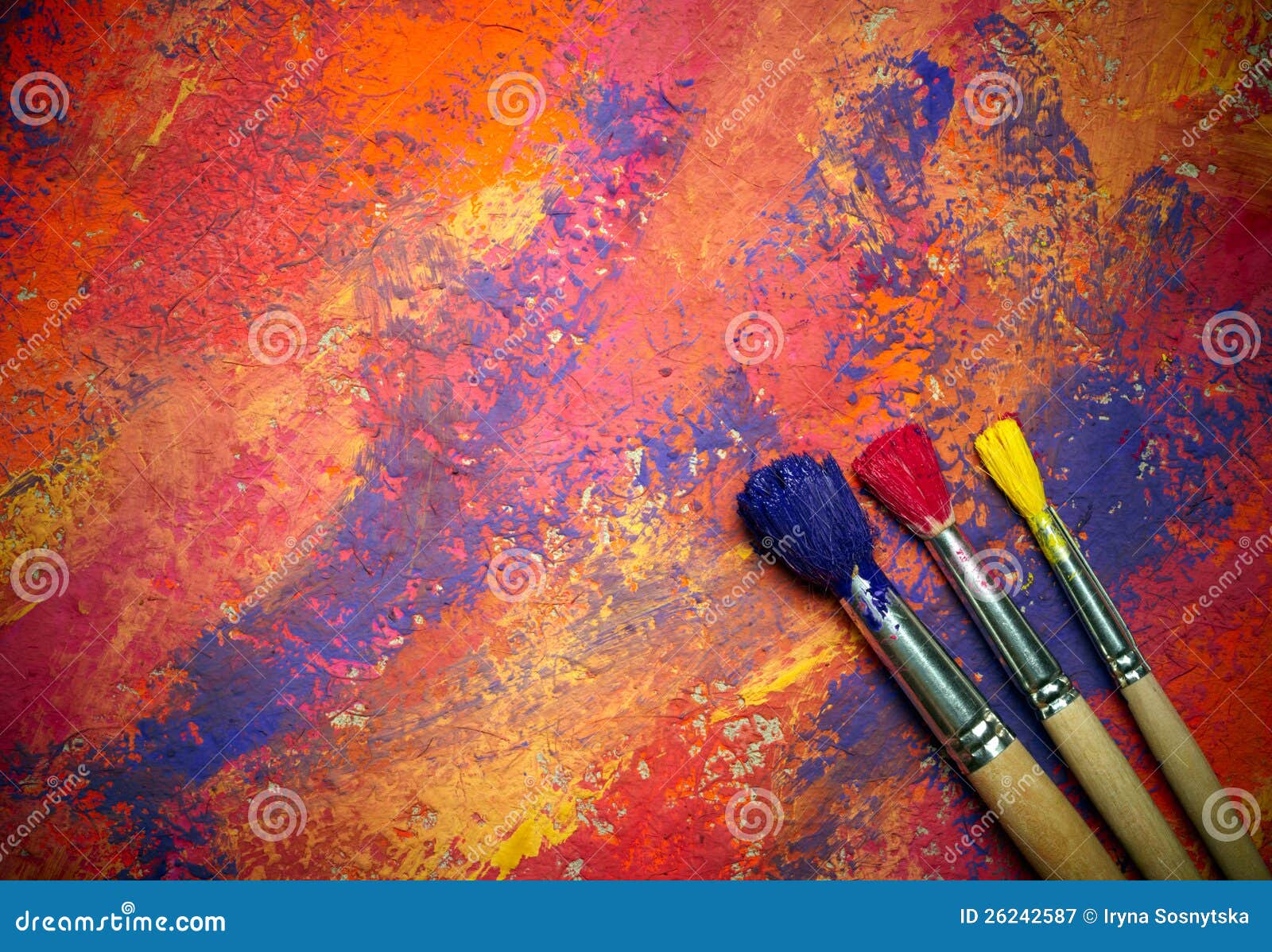 Paintbrushes on Abstract Background Stock Image - Image of artist ...