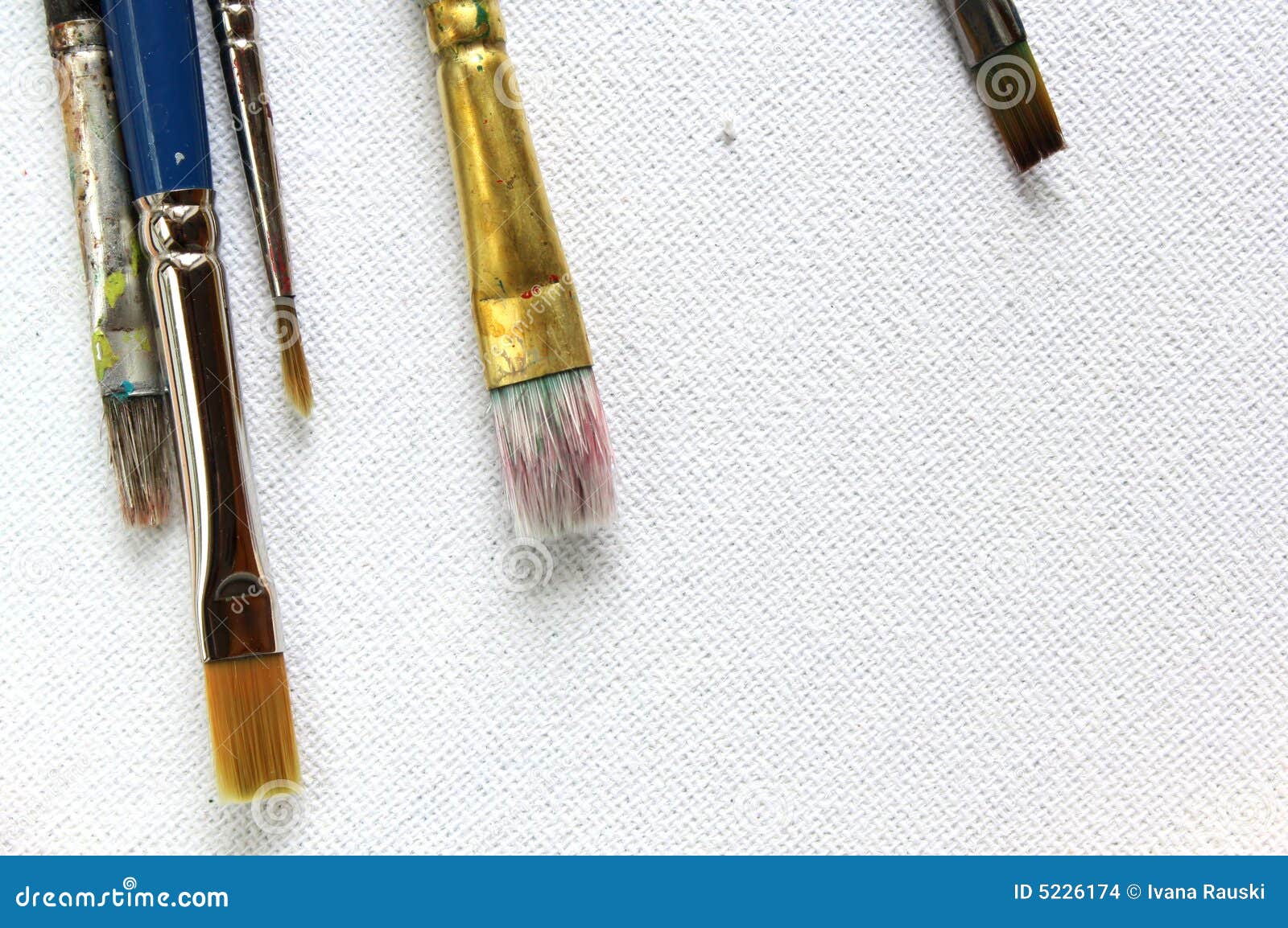 Paintbrushes on canvas stock photo. Image of broad, element - 5226174
