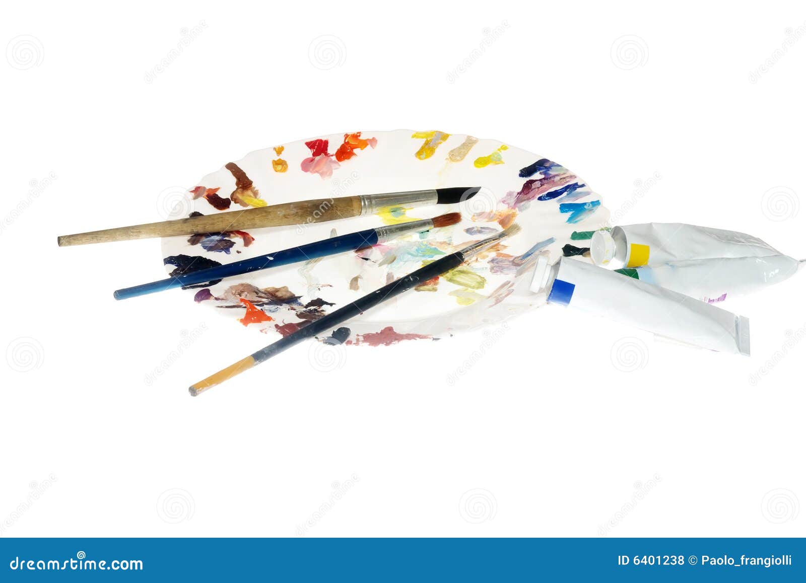 Paintbrushes and palette stock photo. Image of artwork - 6401238