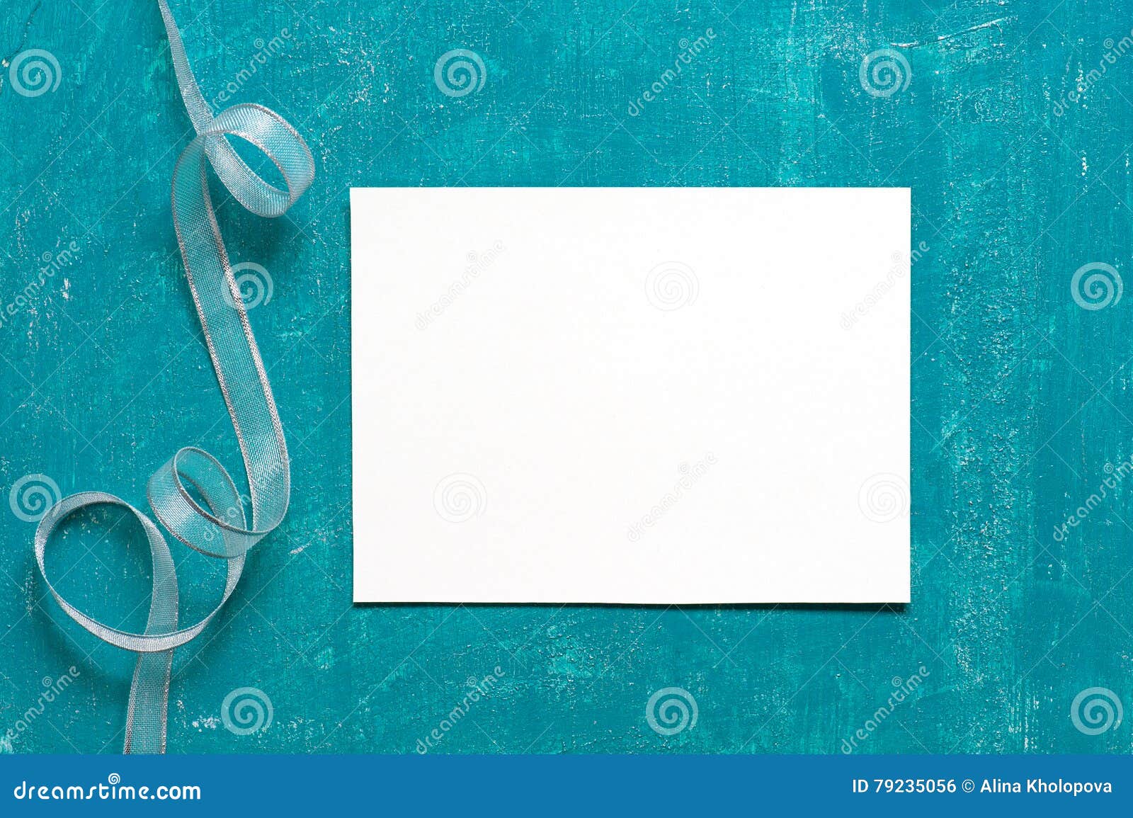 Painted Aged Blue Background With Blank Sheet Of Paper Royalty-Free ...