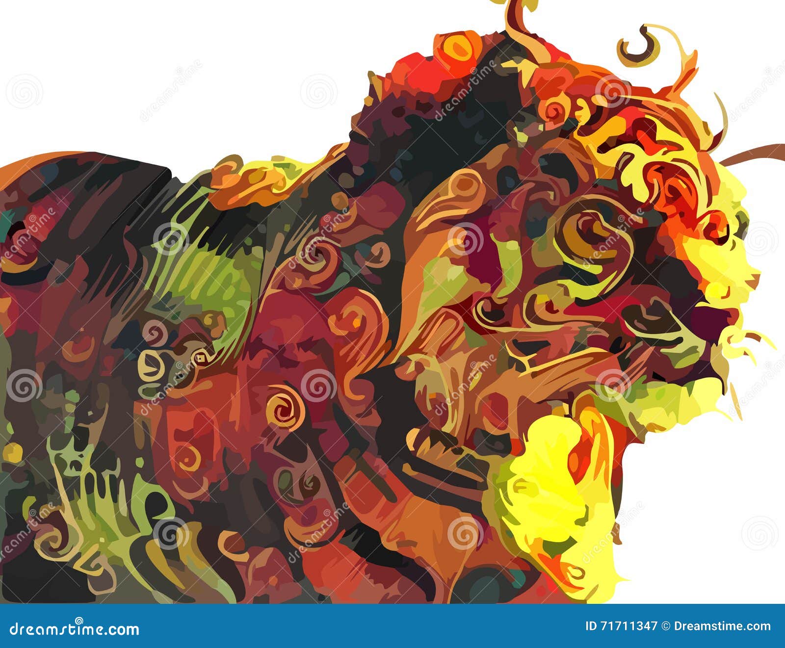 Painted animals stock illustration. Illustration of mammal - 71711347