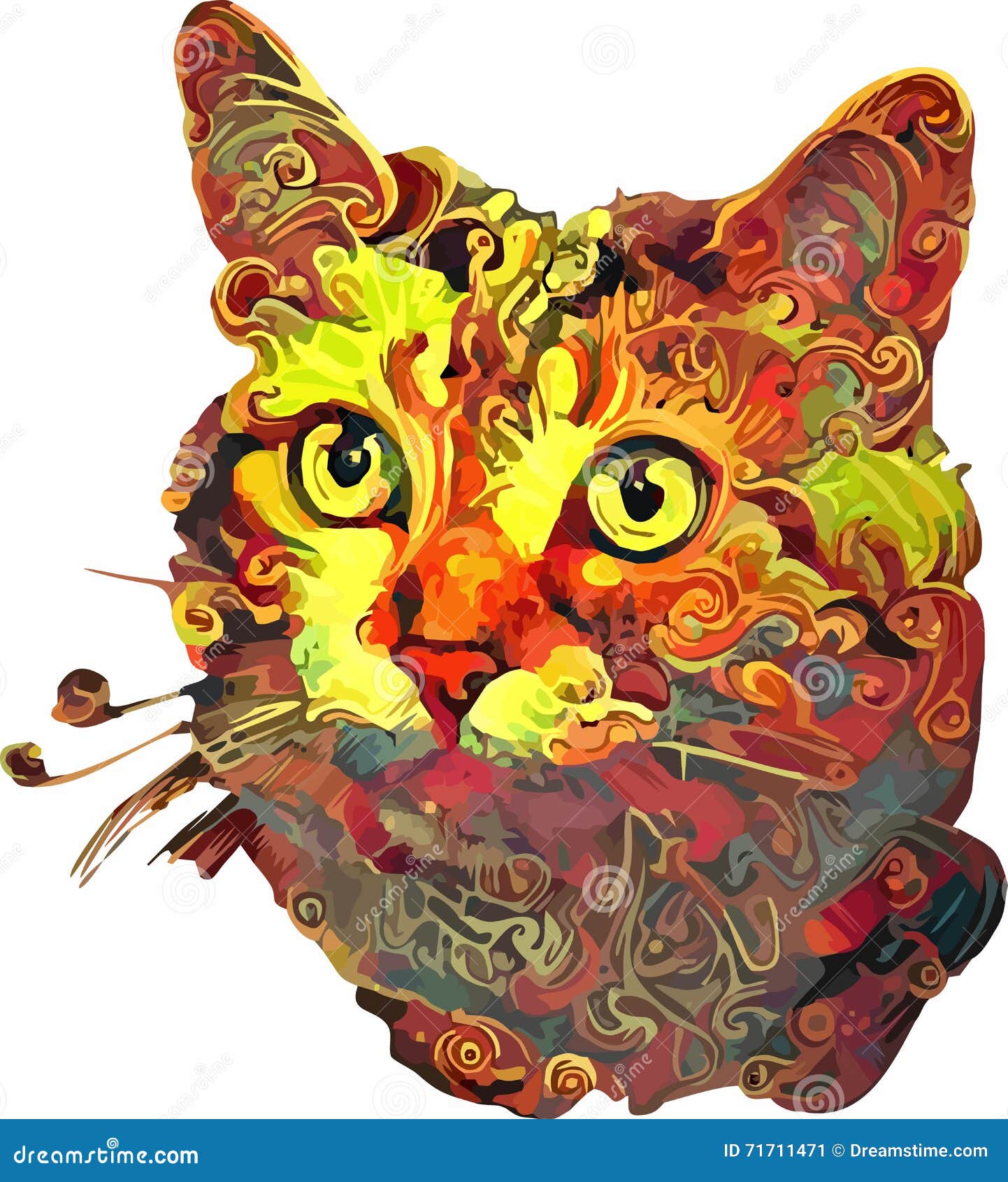 Painted animals stock illustration. Illustration of colors - 71711471