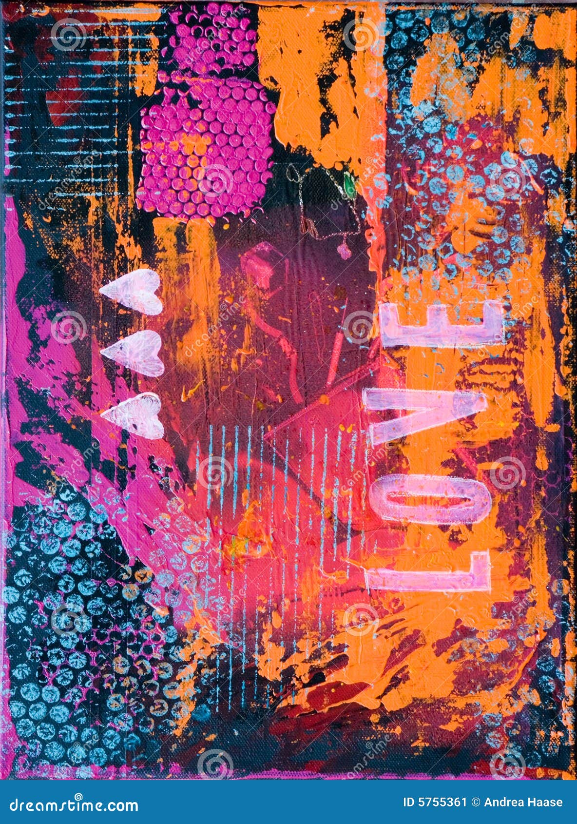 Painted artwork with text stock illustration. Illustration of orange ...