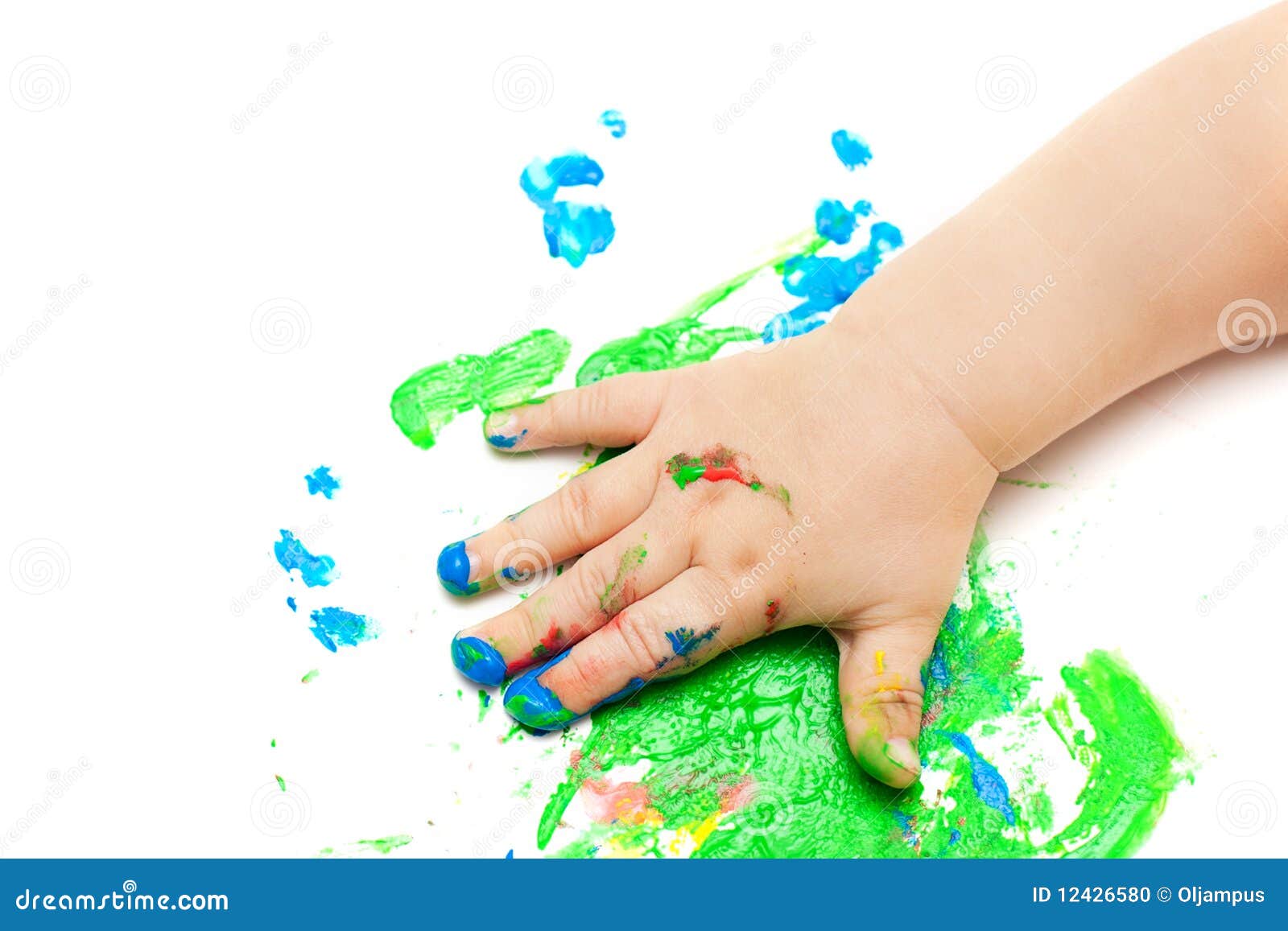 Painted baby hand stock photo. Image of white, colored - 12426580