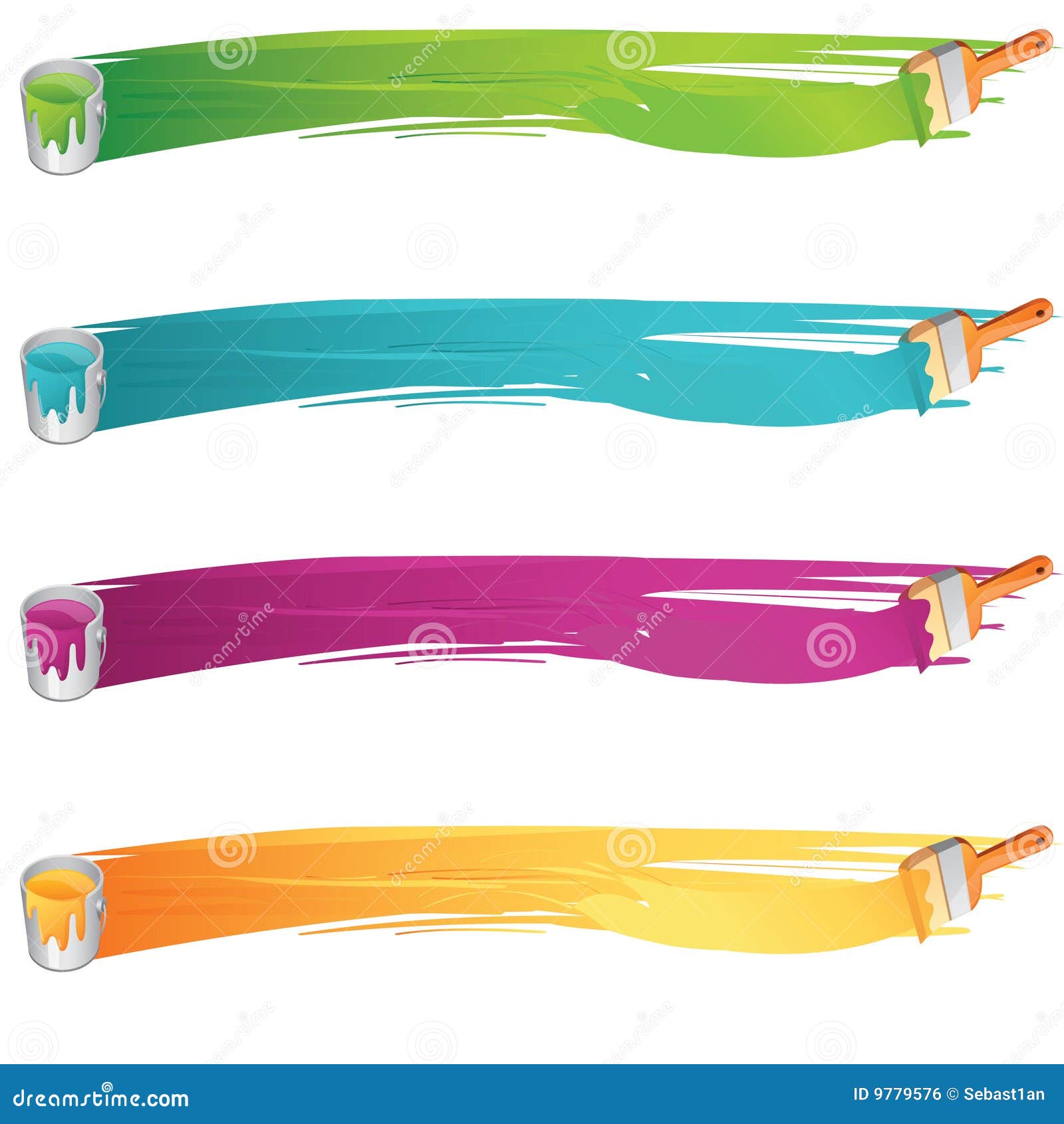 Painted banners stock vector. Illustration of grunge, bright - 9779576