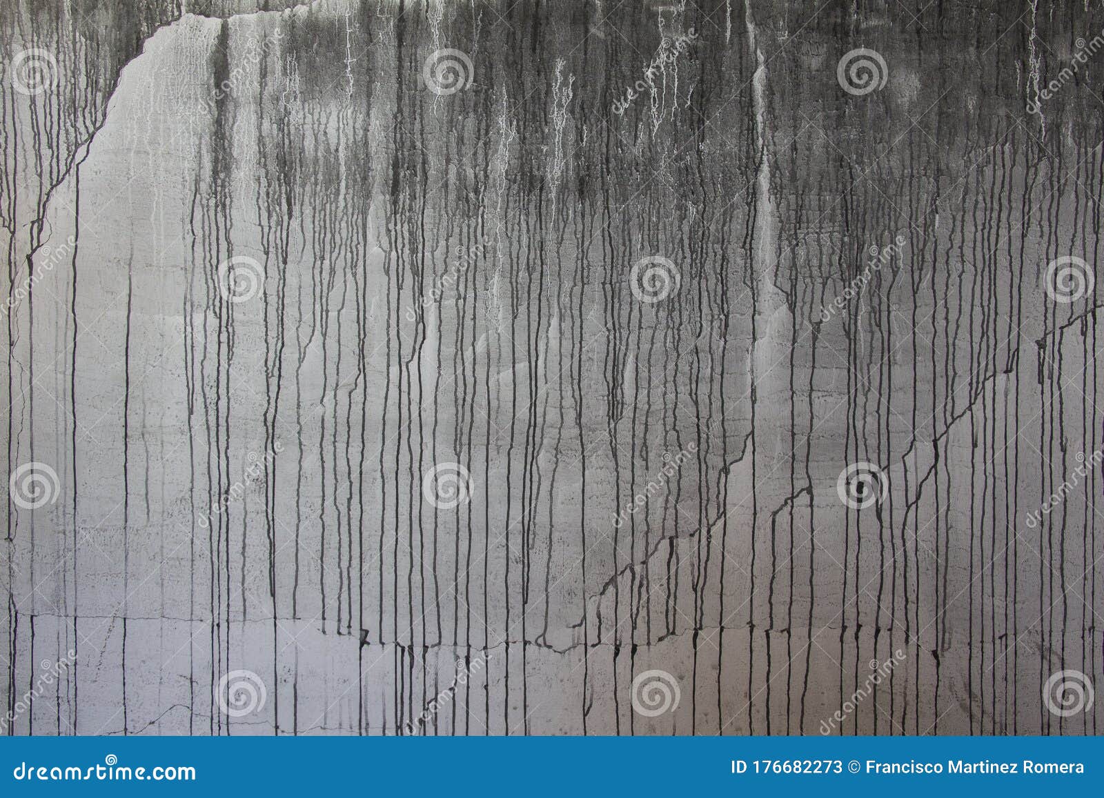 Painted Black Dripping on Gray Wall, Dripping Liquid, Paint Flows ...