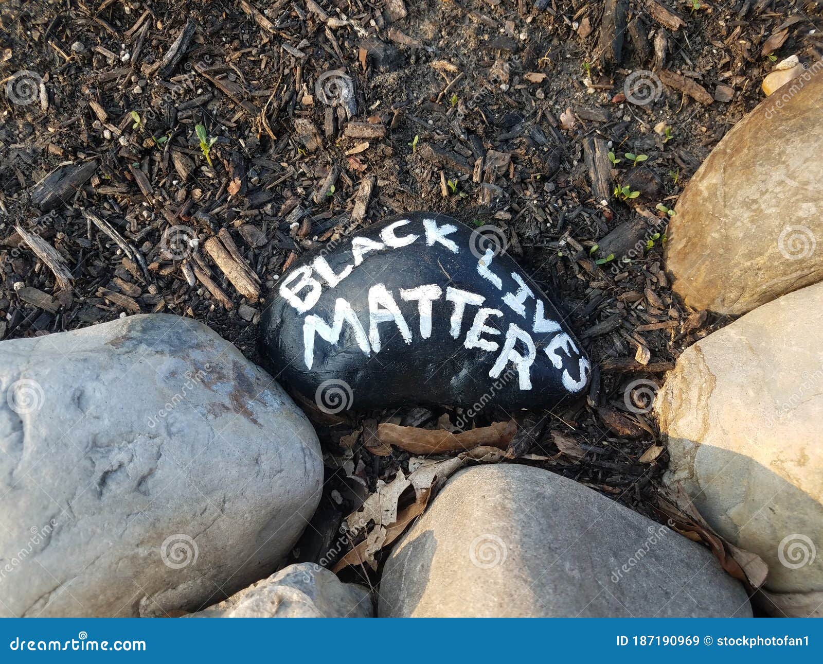 Painted Black Lives Matter Rock or Stone Editorial Stock Image - Image ...