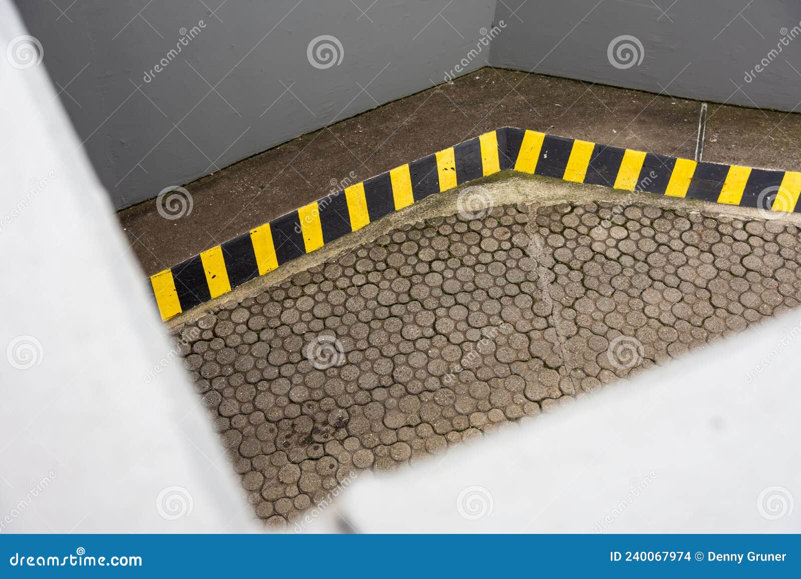 Painted Black and Yellow Warning Chevron on Step Stock Photo - Image of ...