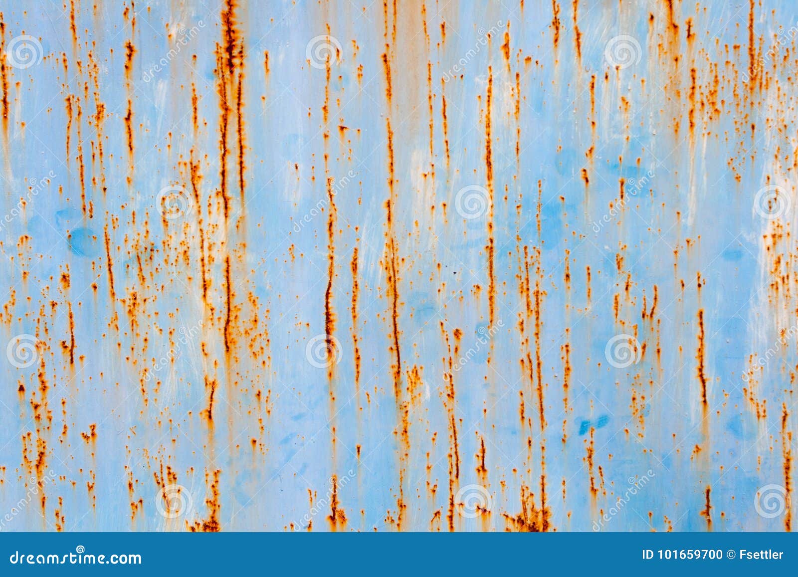 The Painted Blue Metal Surface with Rust. Stock Photo - Image of ...