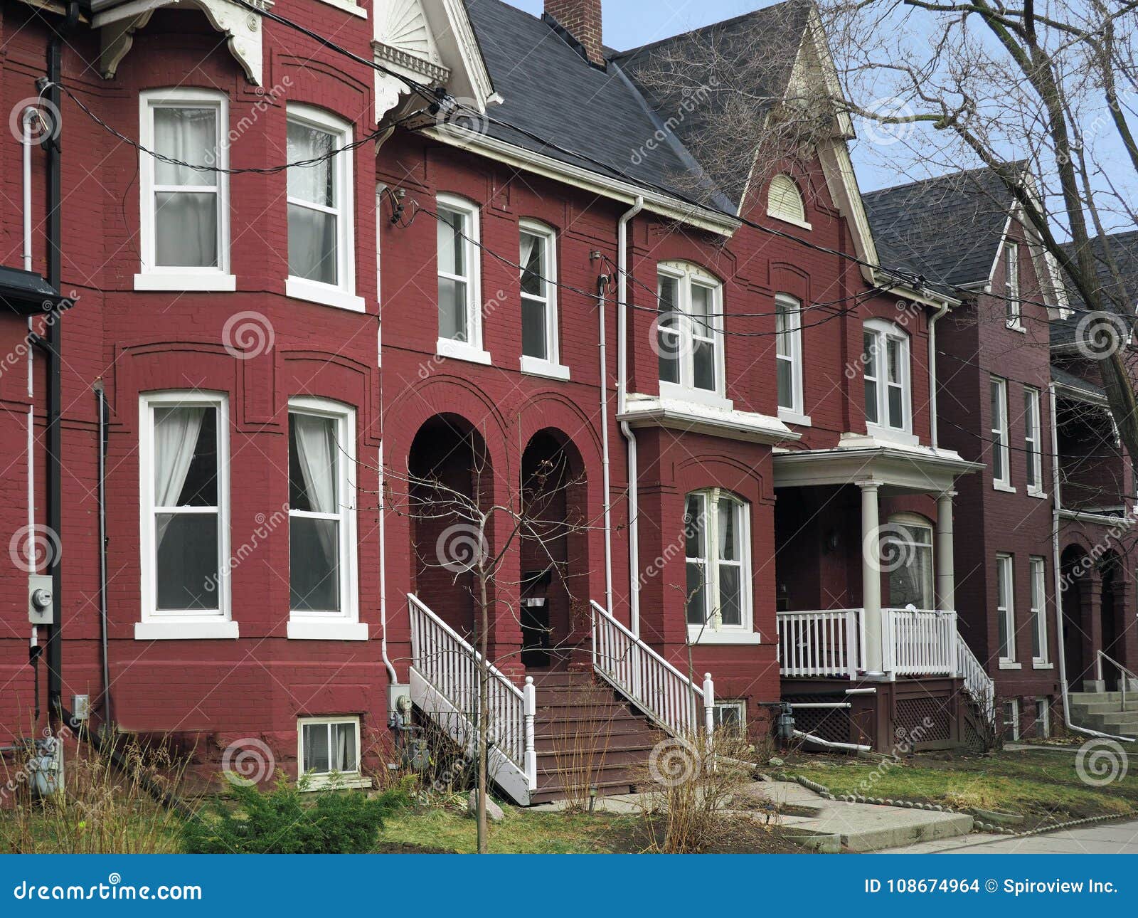 Victorian style row houses stock photo. Image of narrow - 108674964