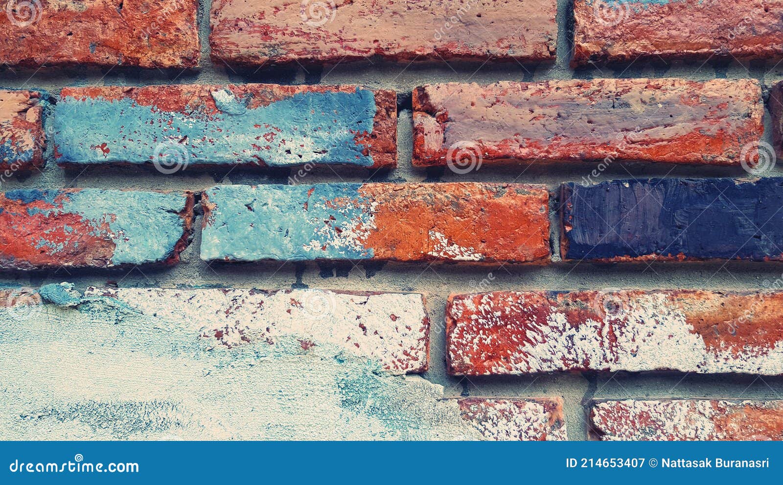 Painted Brick Wall for Background. Pattern of Brickwork Wallpaper and ...