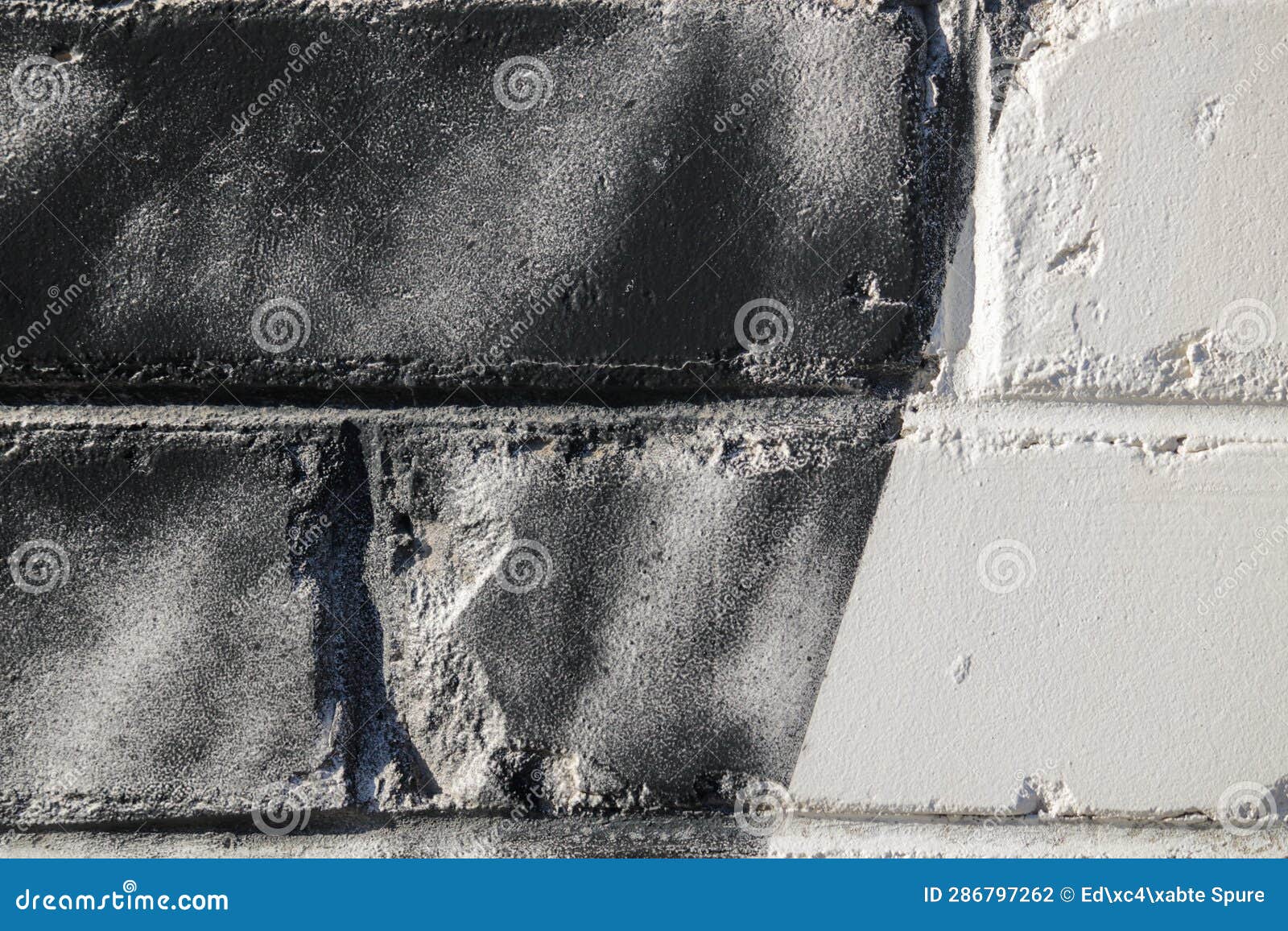 Painted Brick Wall. Dark Part on the Left Side Stock Photo - Image of ...