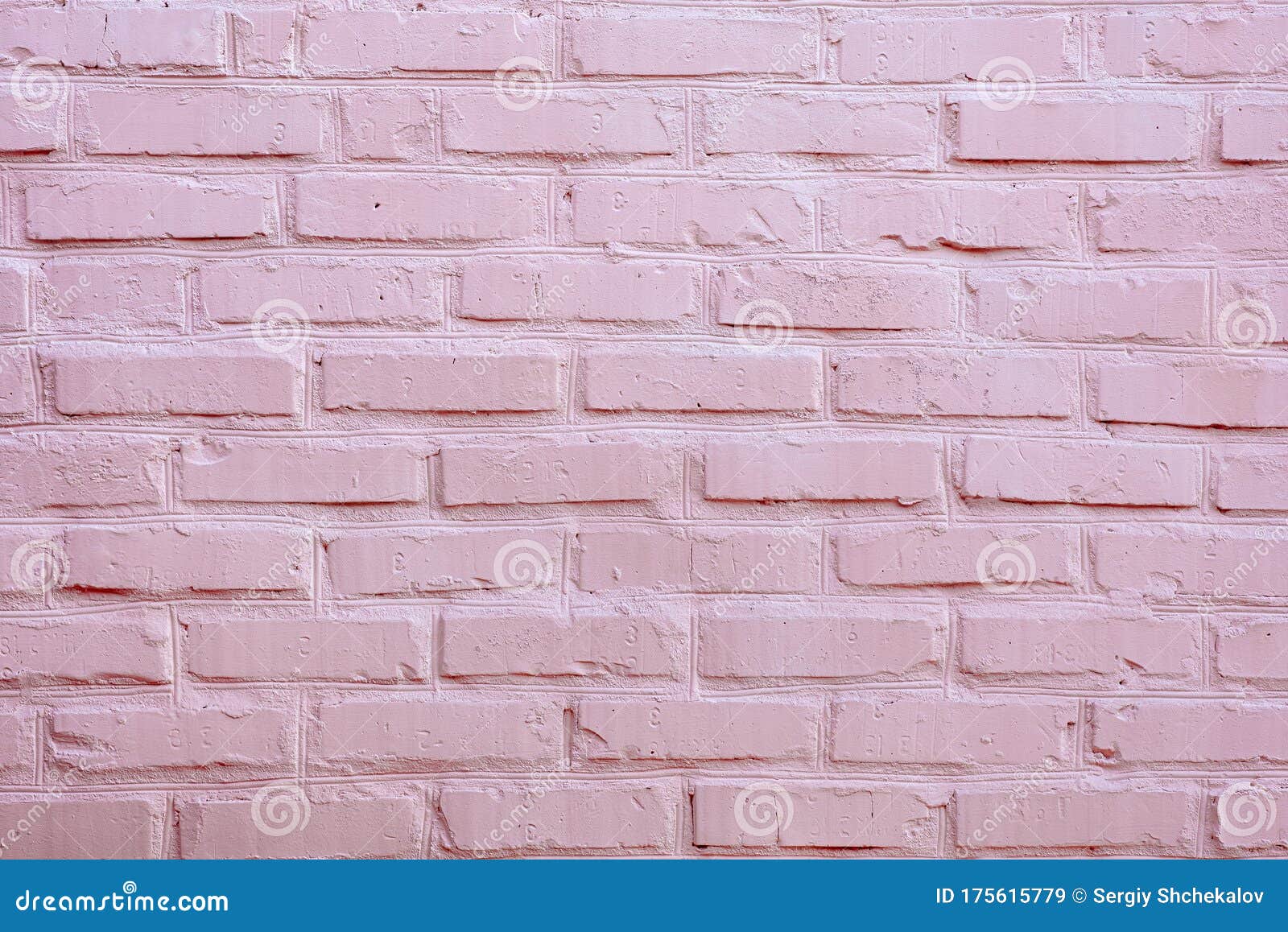 Painted Brick Wall in Pink Color. Texture. Stock Image - Image of ...