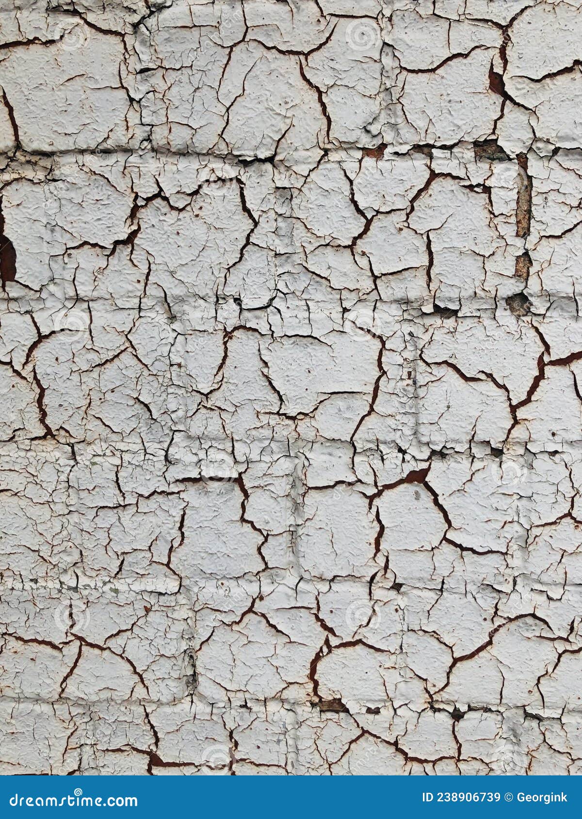 Painted Bricks Old White Destroyed Wall Crack Texture Background Stock ...