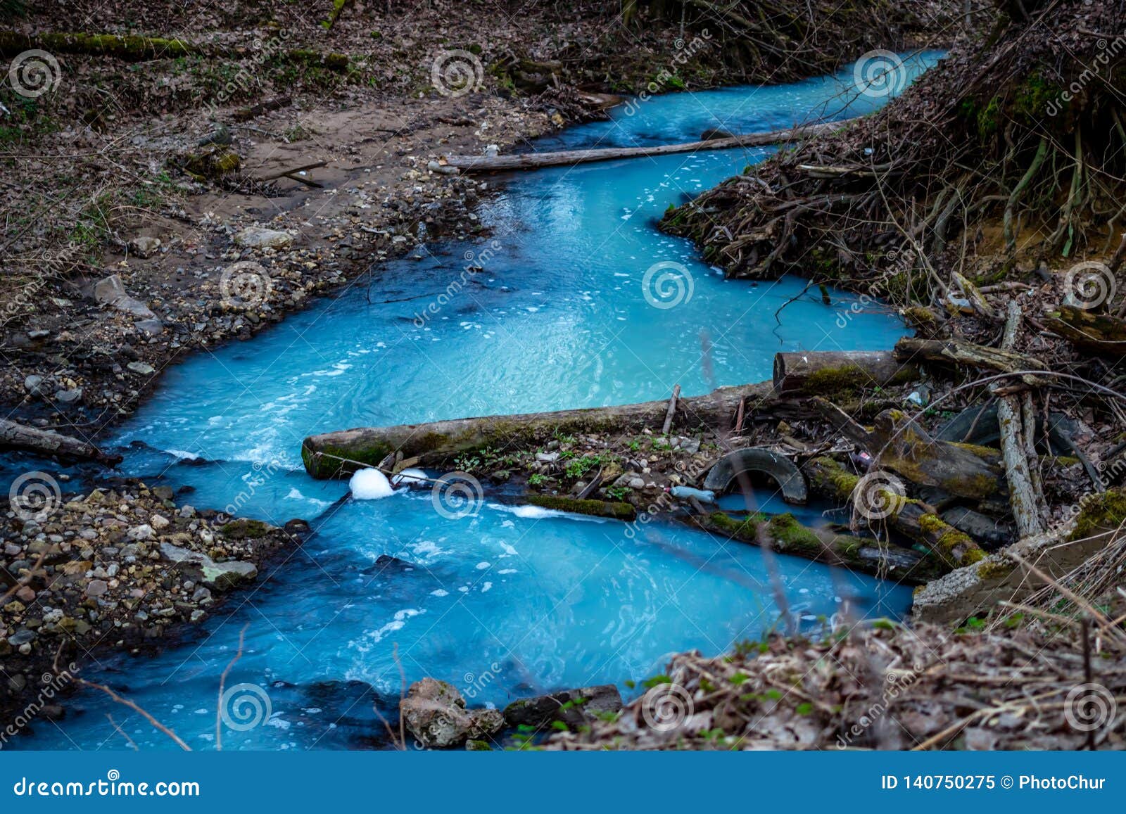 Painted in a Bright Blue River Stock Image - Image of river, water ...