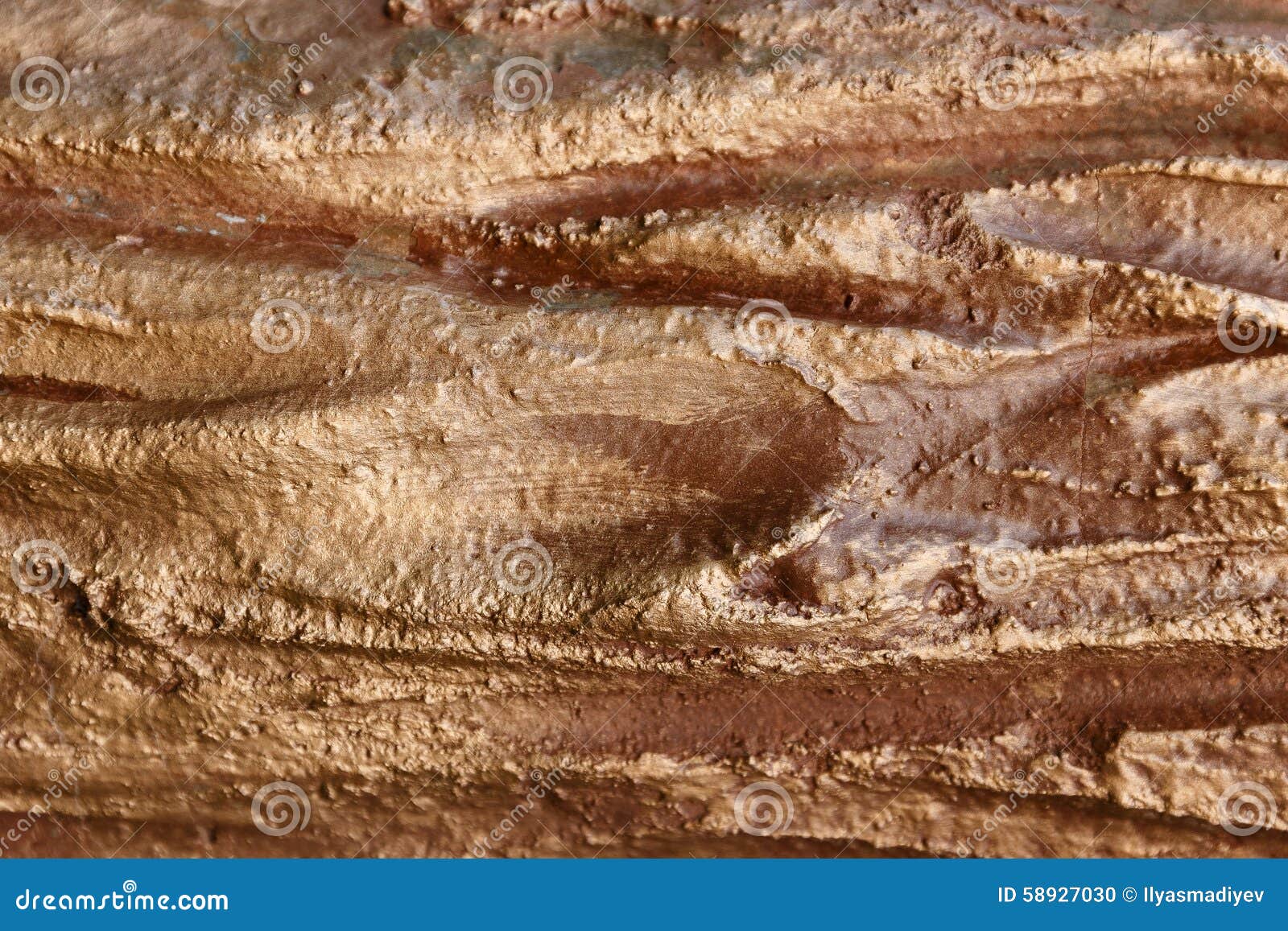 Painted in Bronze Color Element of Wall As a Background, Texture Stock ...