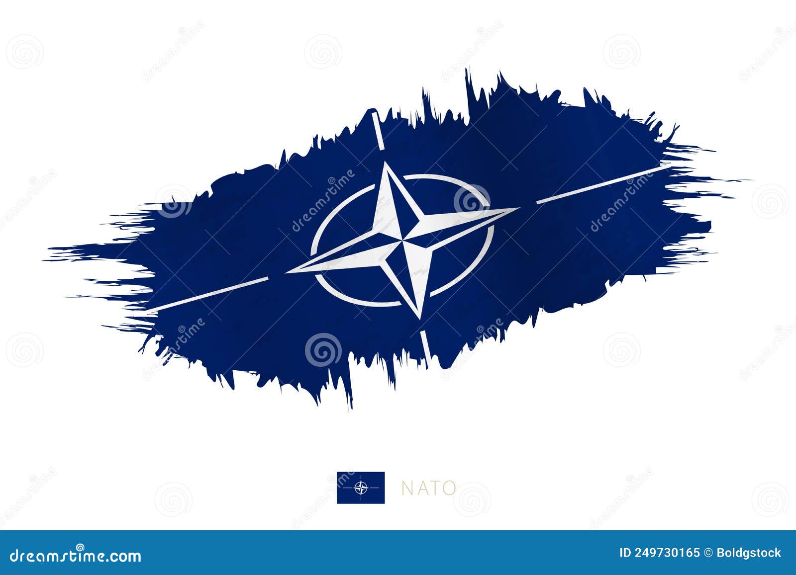 Painted Brushstroke Flag of Nato with Waving Effect Stock Vector ...