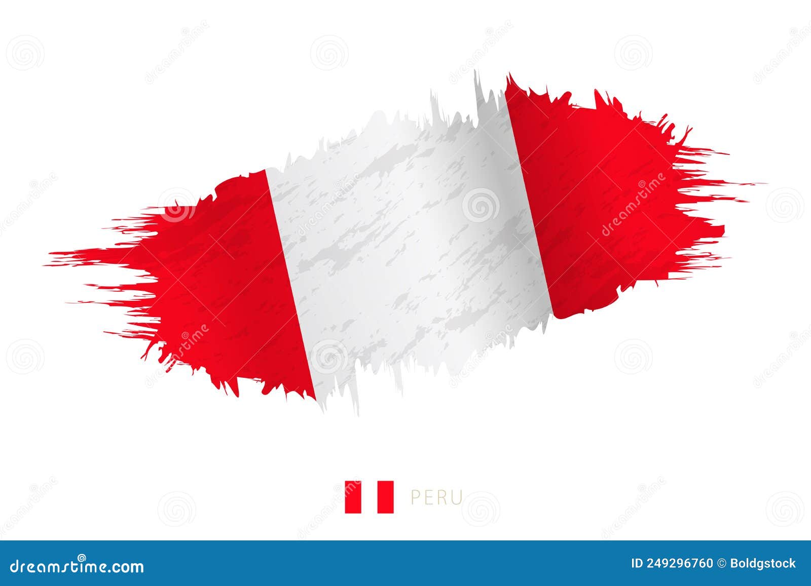Painted Brushstroke Flag of Peru with Waving Effect Stock Vector ...