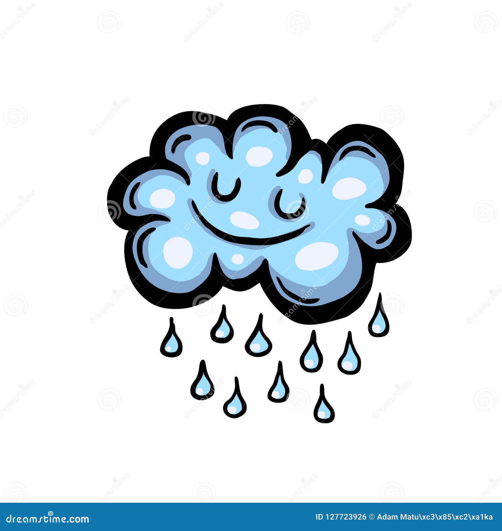 Painted cartoon rain cloud stock vector. Illustration of drawing ...