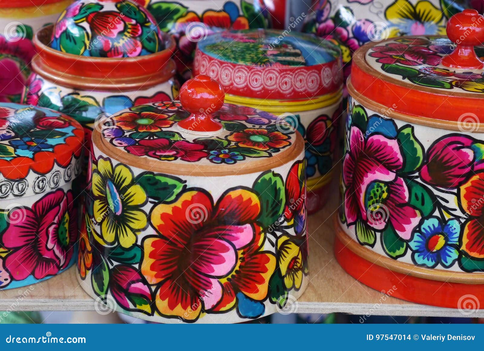 Painted caskets stock photo. Image of chest, wooden, creativity - 97547014