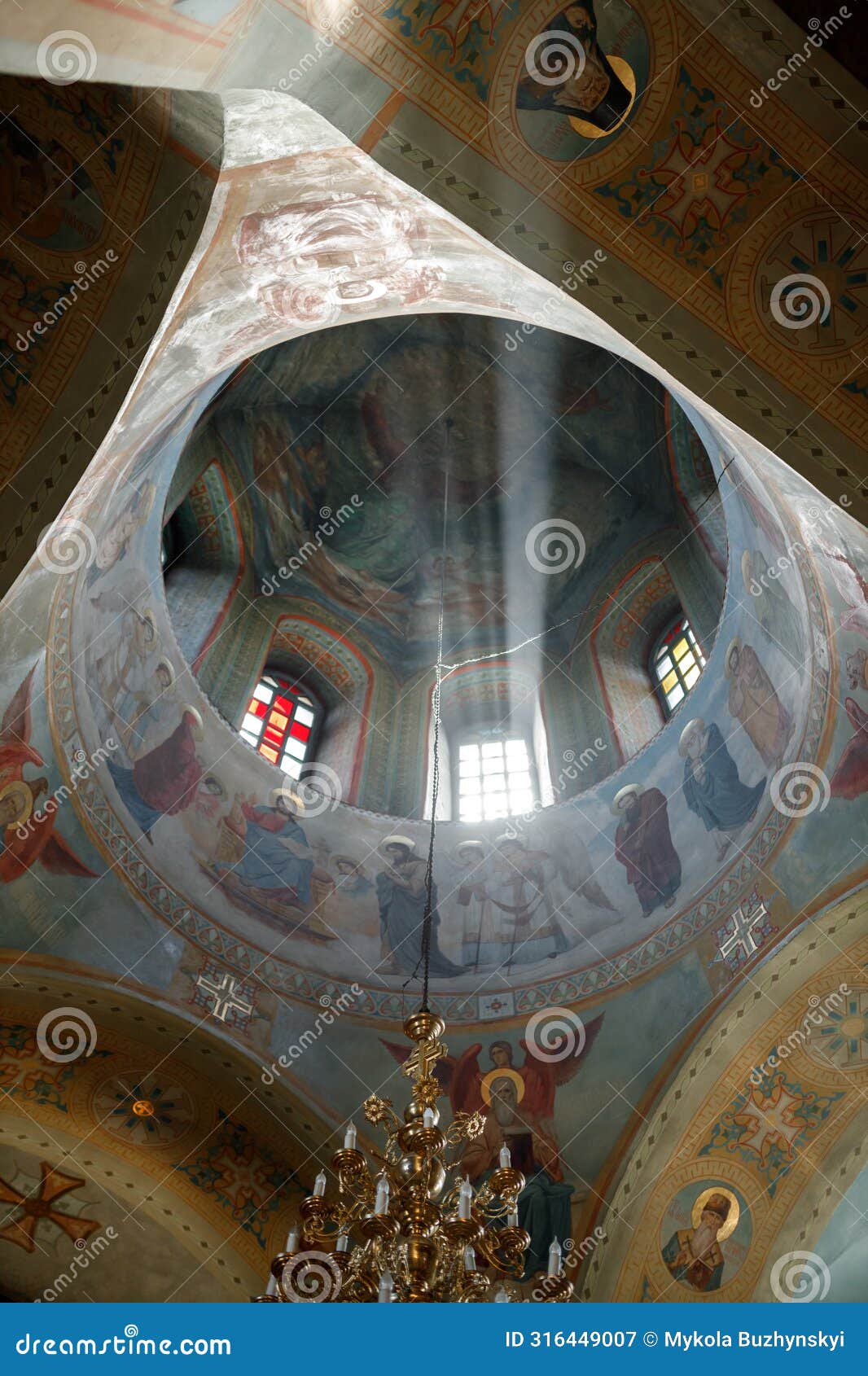 Painted Ceiling in a Church Editorial Photography - Image of labourd ...