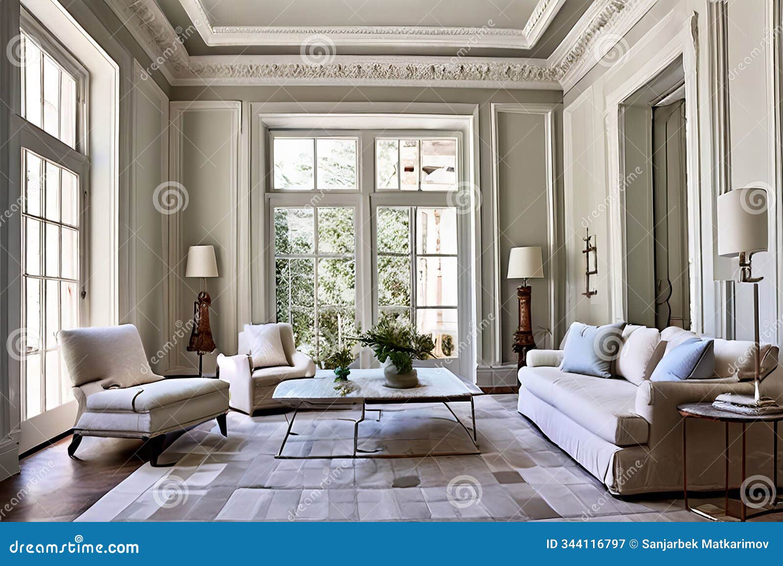 Painted Ceiling a Soft Color To Add Depth Stock Illustration ...