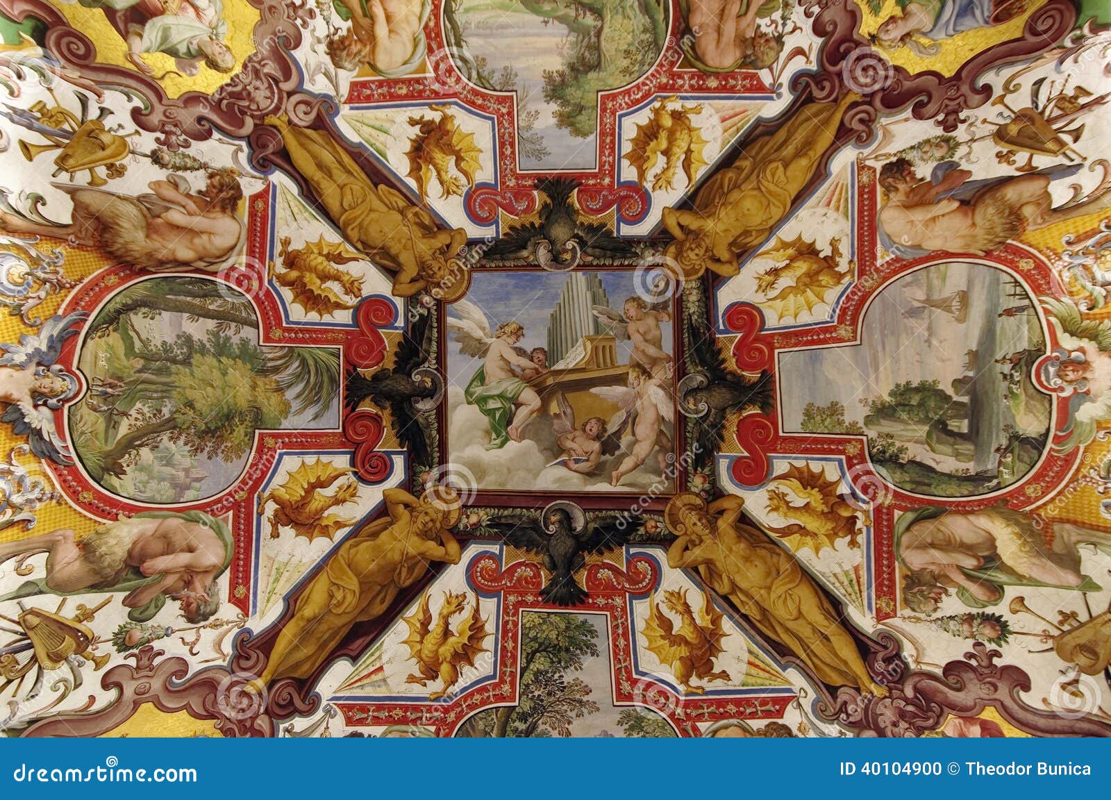 Painted Colored Ceiling in Vatican Museum, Landmark Attraction in ...