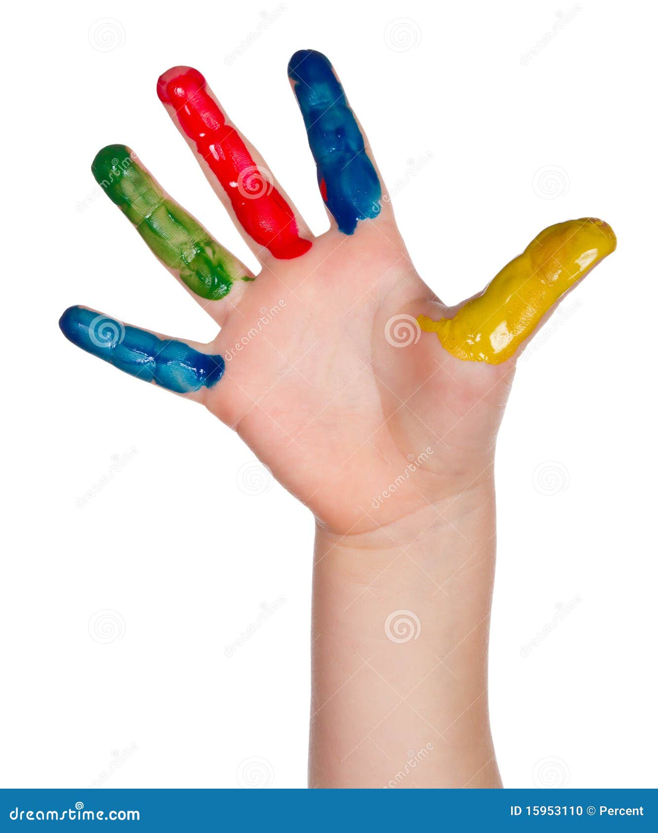 Painted child hand stock photo. Image of paint, close - 15953110