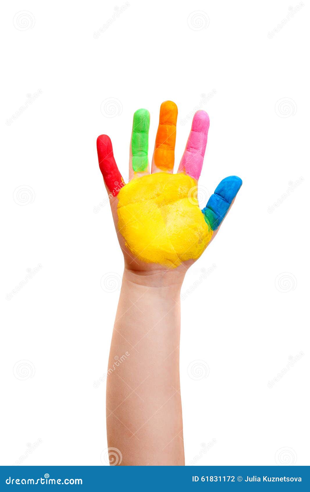 A painted children hand stock photo. Image of caucasian - 61831172