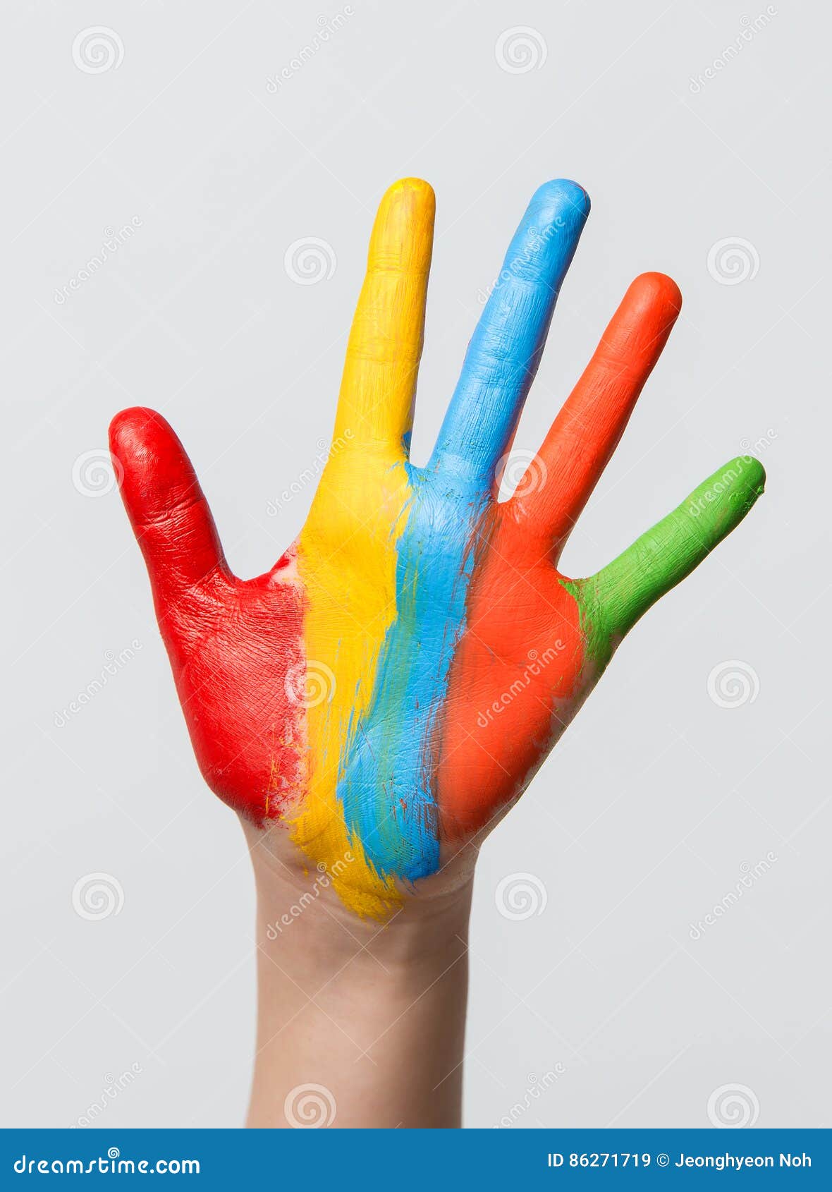A painted children hand stock image. Image of colours - 86271719