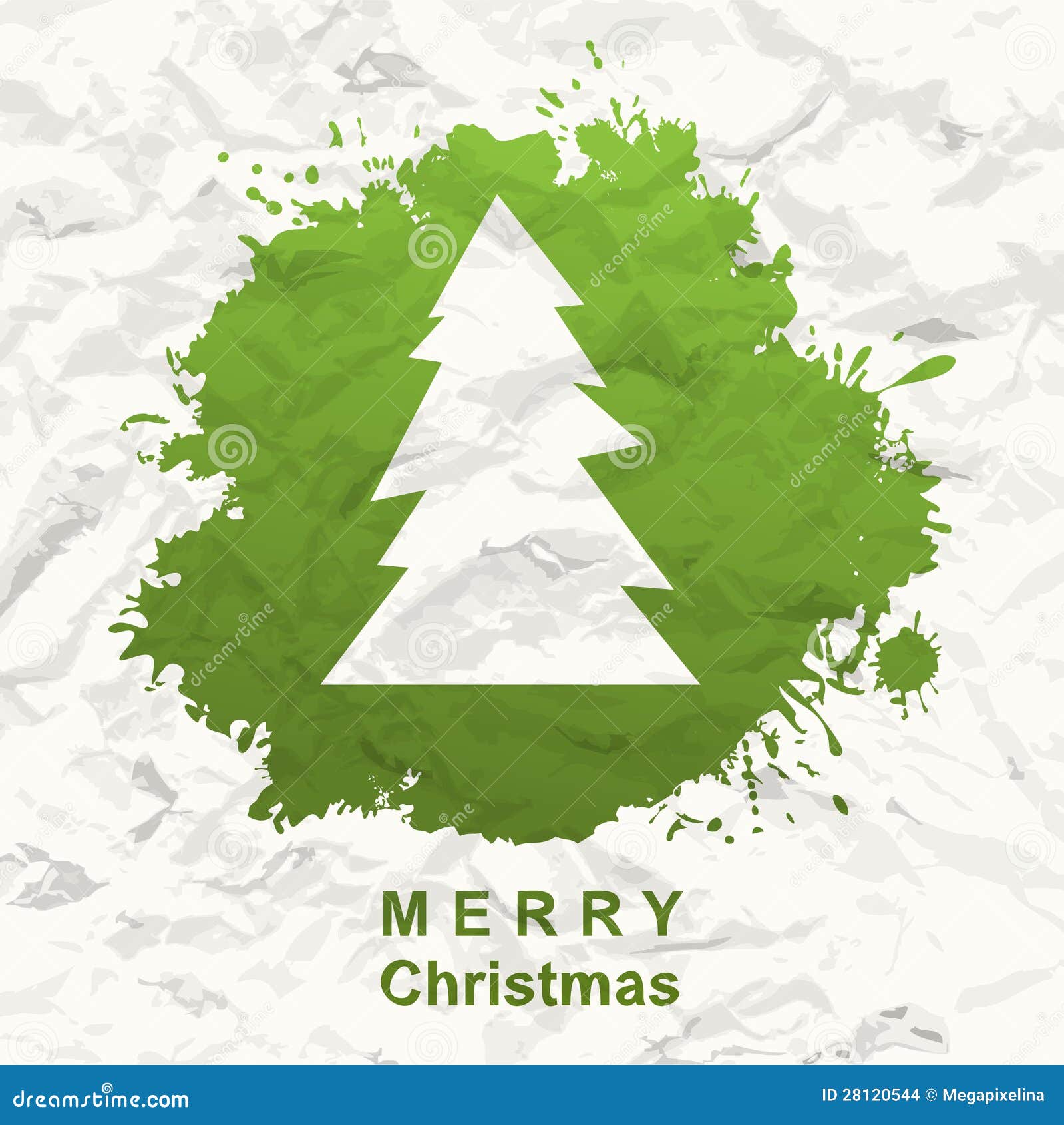 Painted Christmas Tree. Crumpled Paper Stock Vector - Illustration of ...