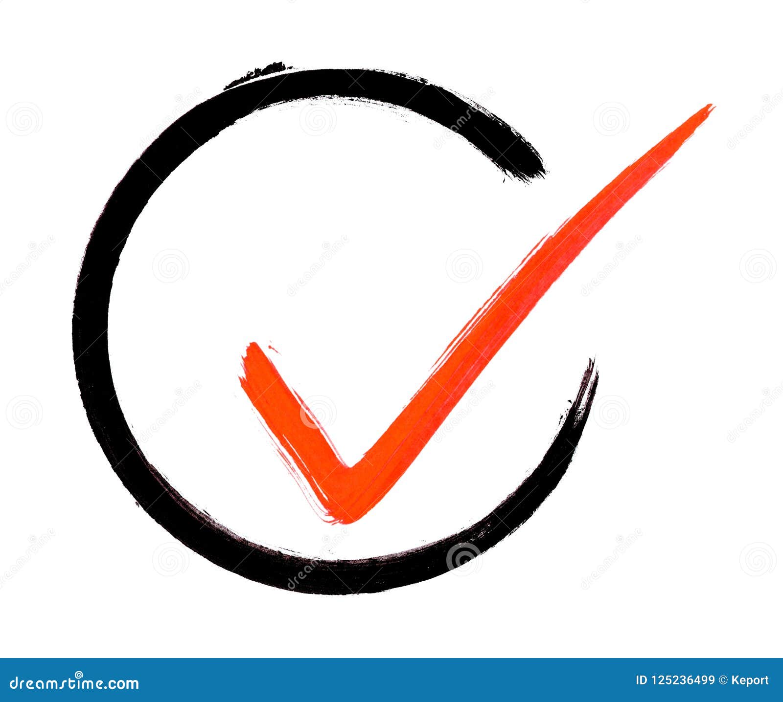 Painted Circle with Red Tick Stock Illustration - Illustration of ...