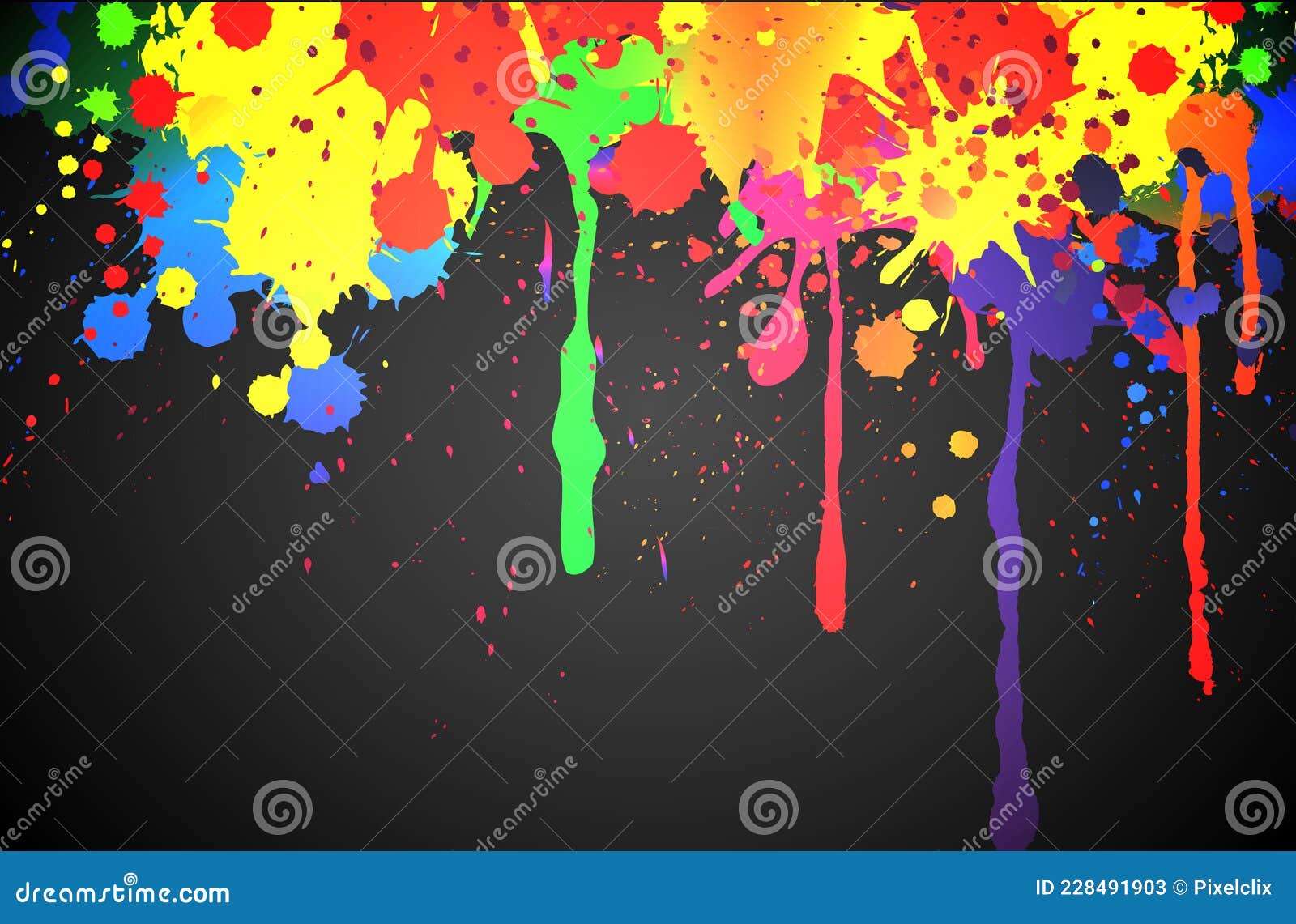 Painted Circular Spot Paint Splash Effect Multiple Colors. Stock Vector ...