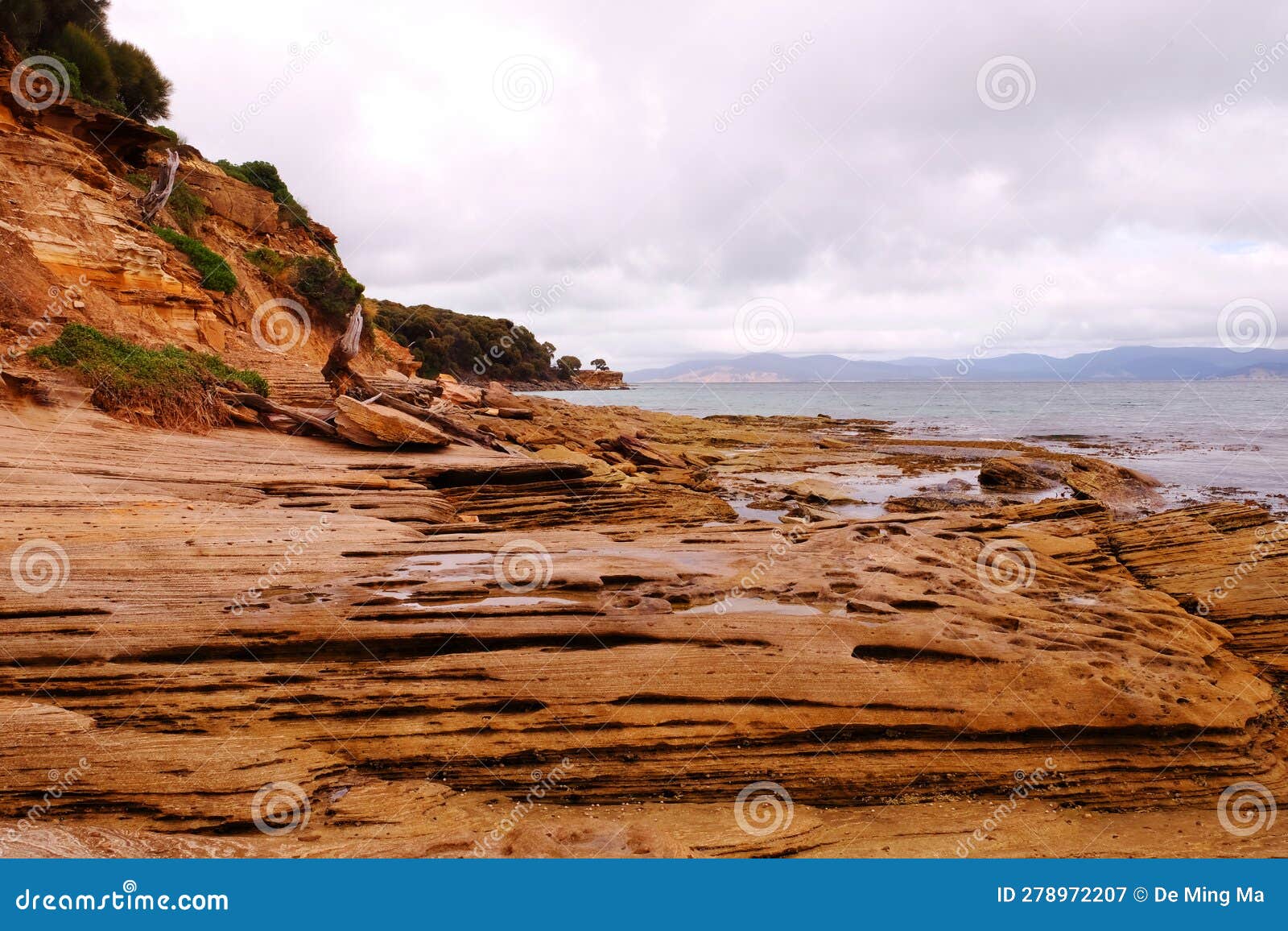 Painted Cliff Tasmania Australia Stock Image - Image of painted ...