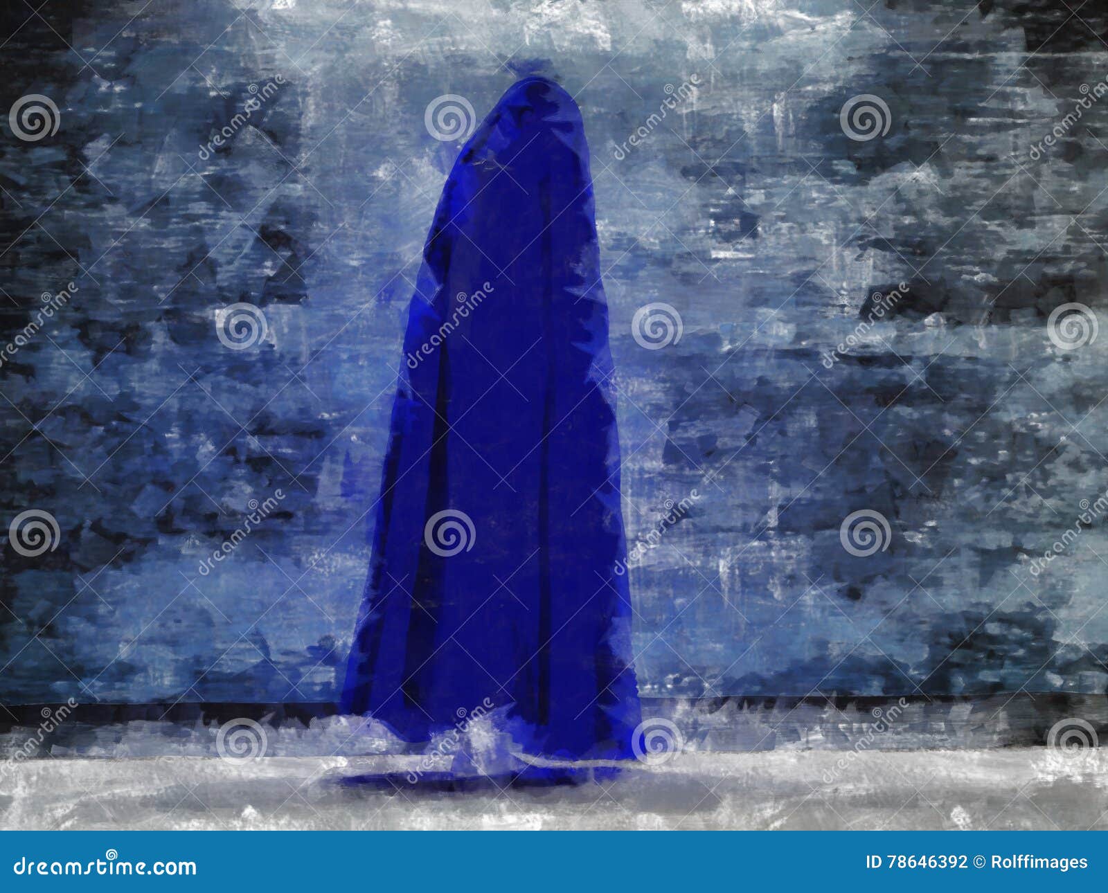 Painted cloaked figure stock illustration. Illustration of halloween ...