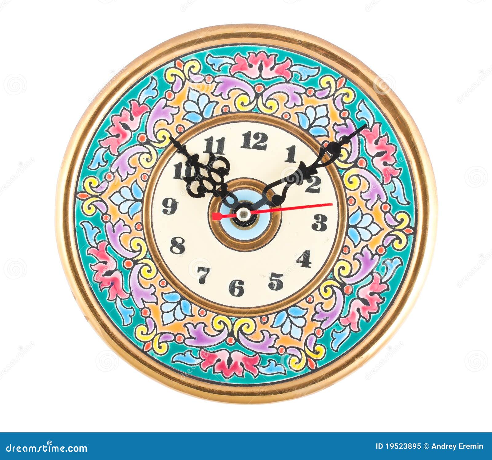 Painted clock stock image. Image of retro, antique, aged - 19523895