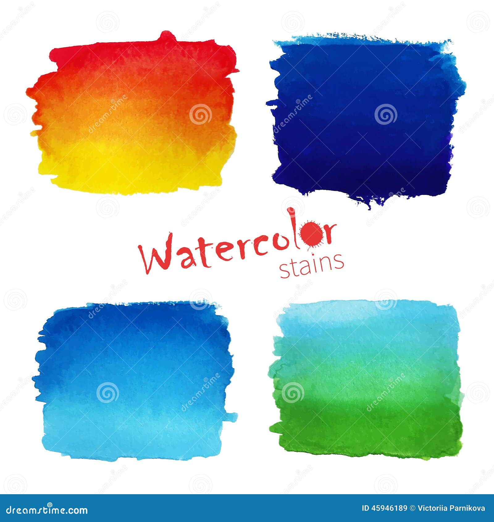Painted Color Banners. Watercolor Background Stock Vector ...