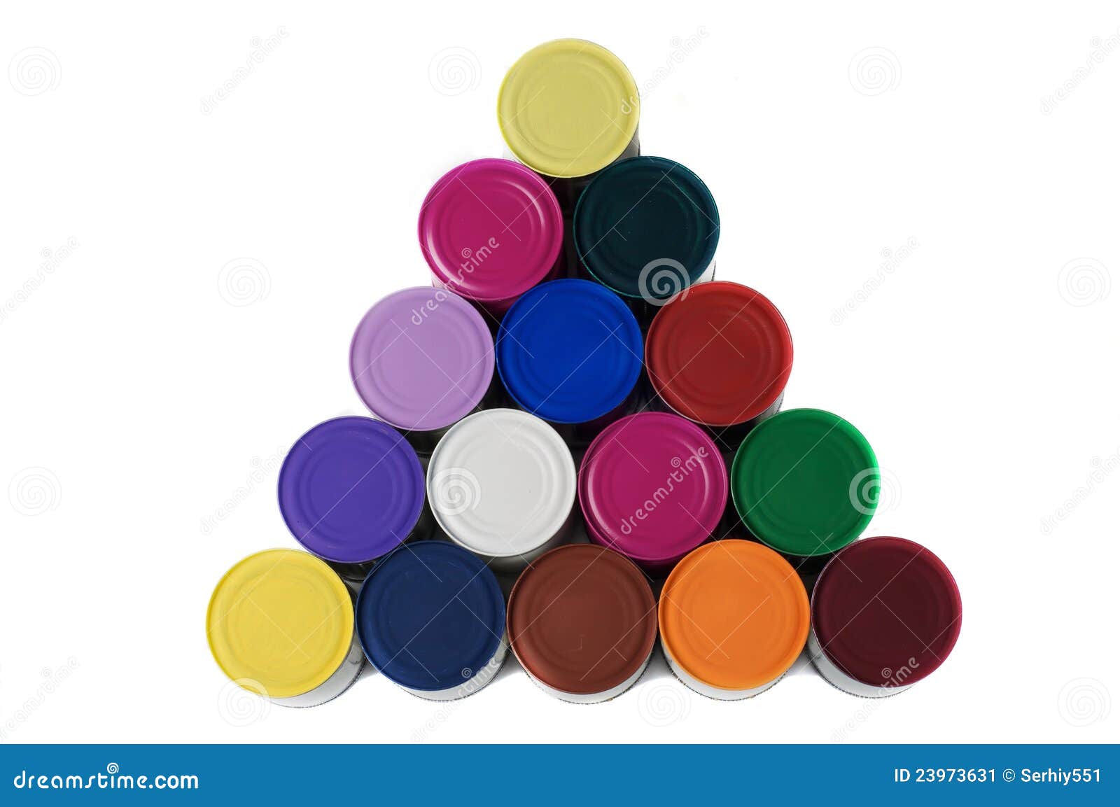 Painted colorful cans. stock image. Image of path, studio - 23973631