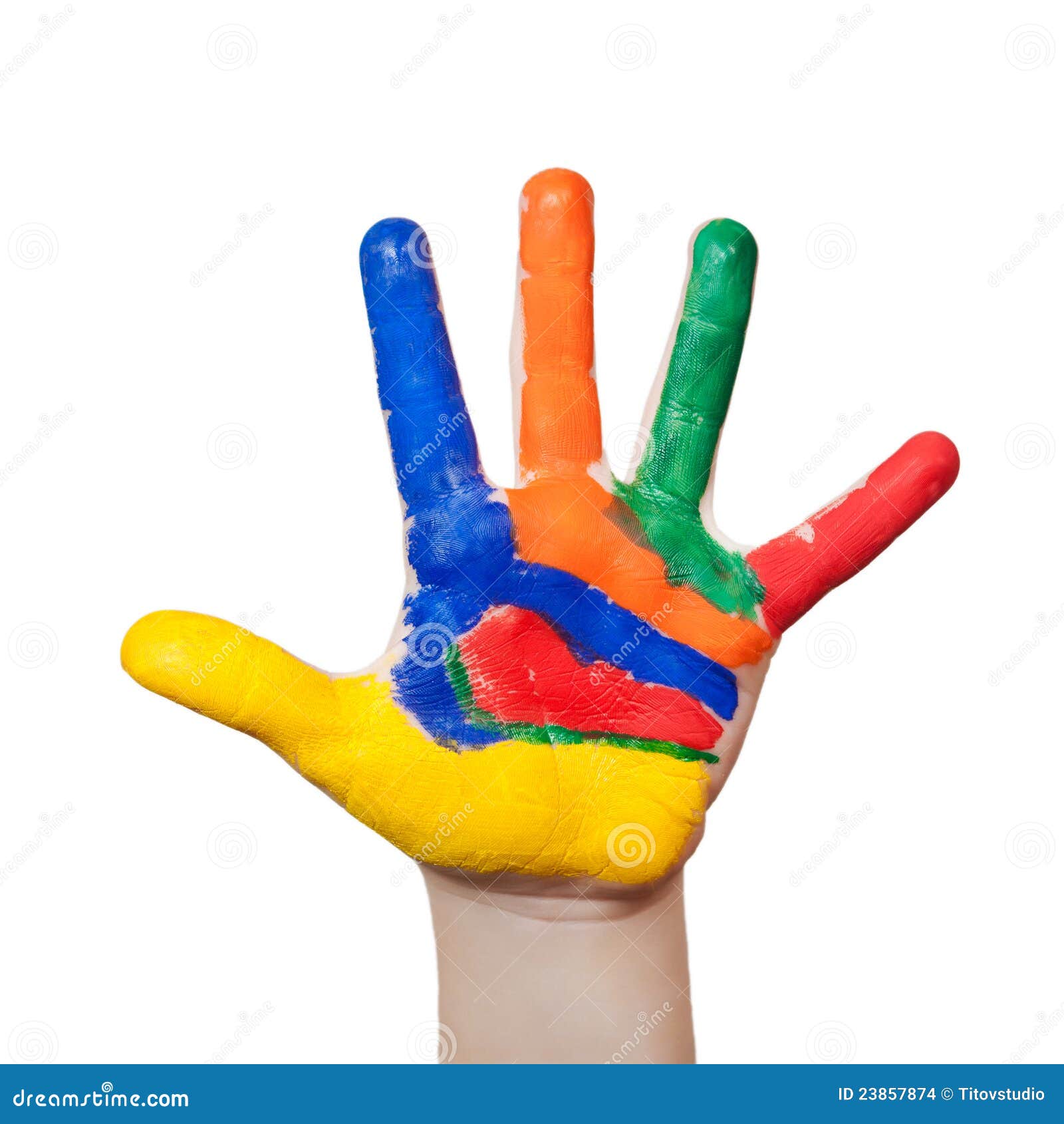 Painted colorful hand stock photo. Image of index, characters - 23857874