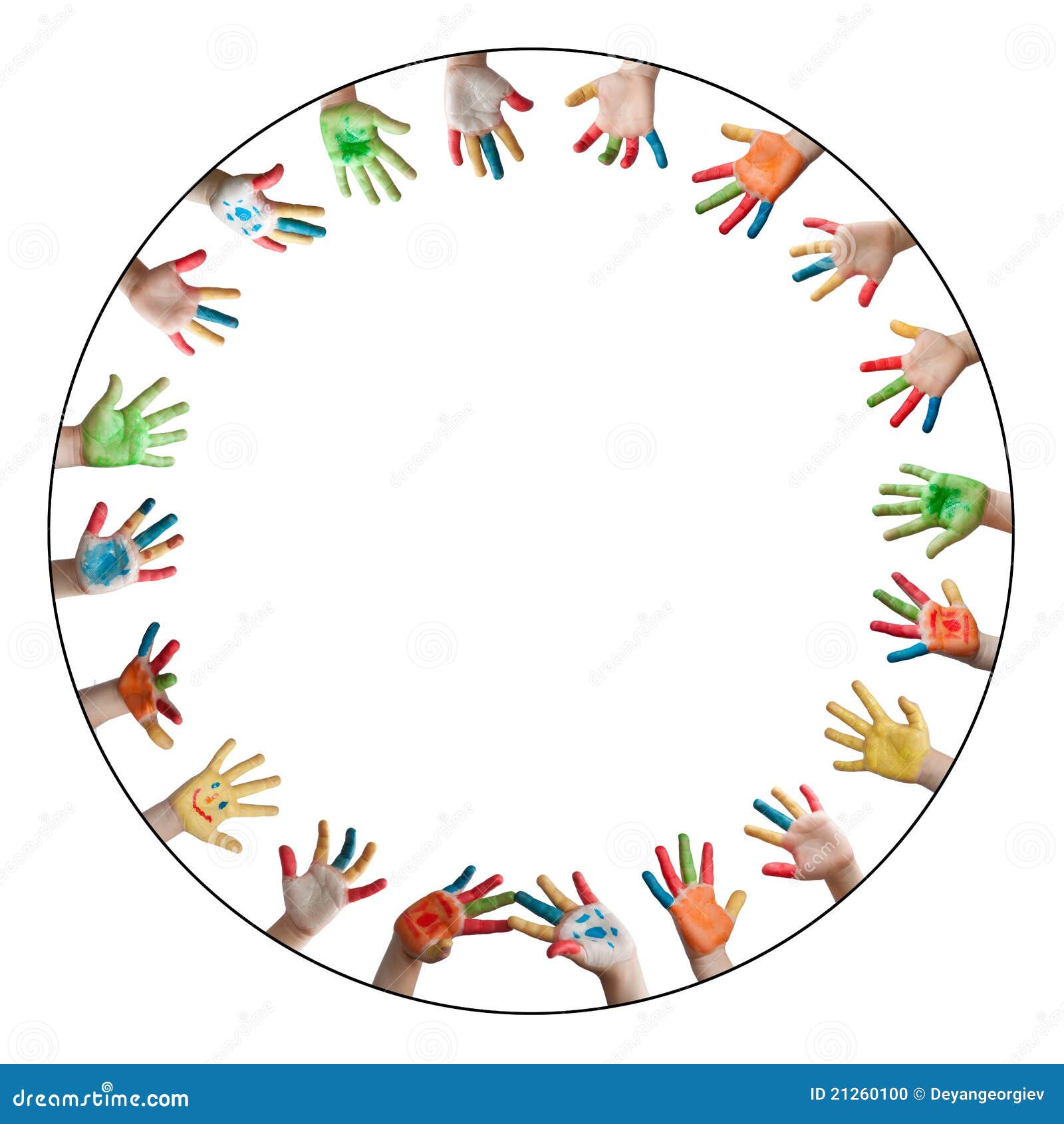 Painted colorful hands stock photo. Image of colored - 21260100