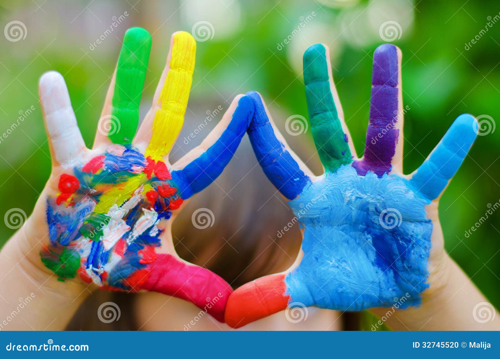 Painted colorful hands stock photo. Image of dirty, expressive - 32745520