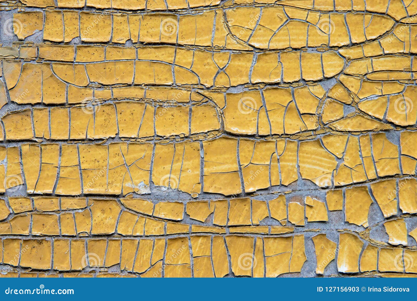 Painted Cracked Surface Colored Yellow Stock Image - Image of macro ...