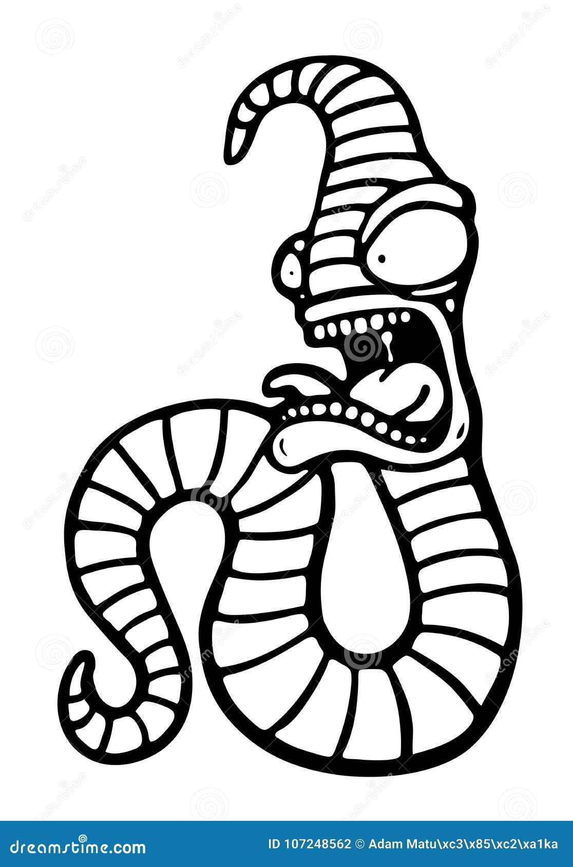 Painted crazy worm stock vector. Illustration of energy - 107248562