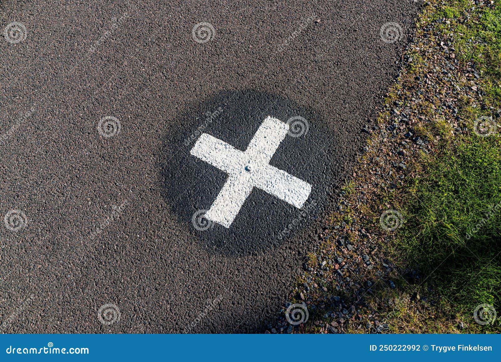 Painted Cross Marking a Triangulation Point.. Stock Photo - Image of ...