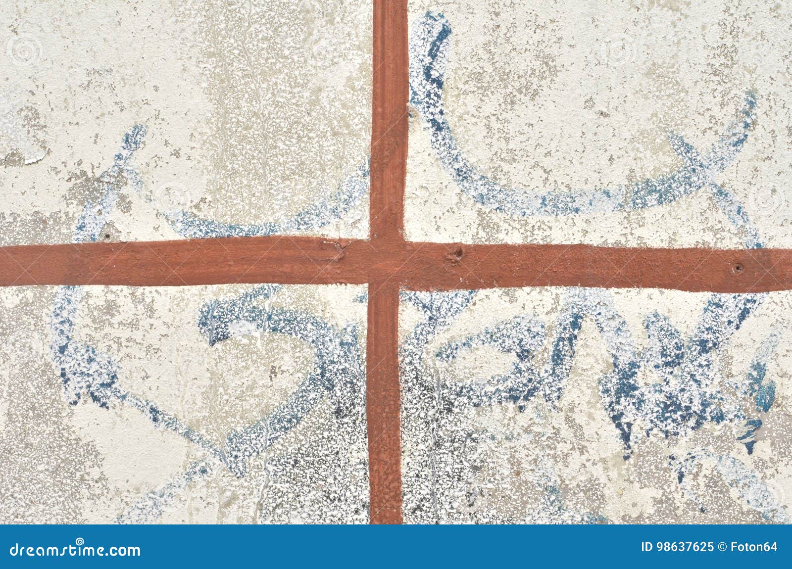 Painted Cross. Abstract Dirty Junk Graffiti Background. Quadrants Stock ...