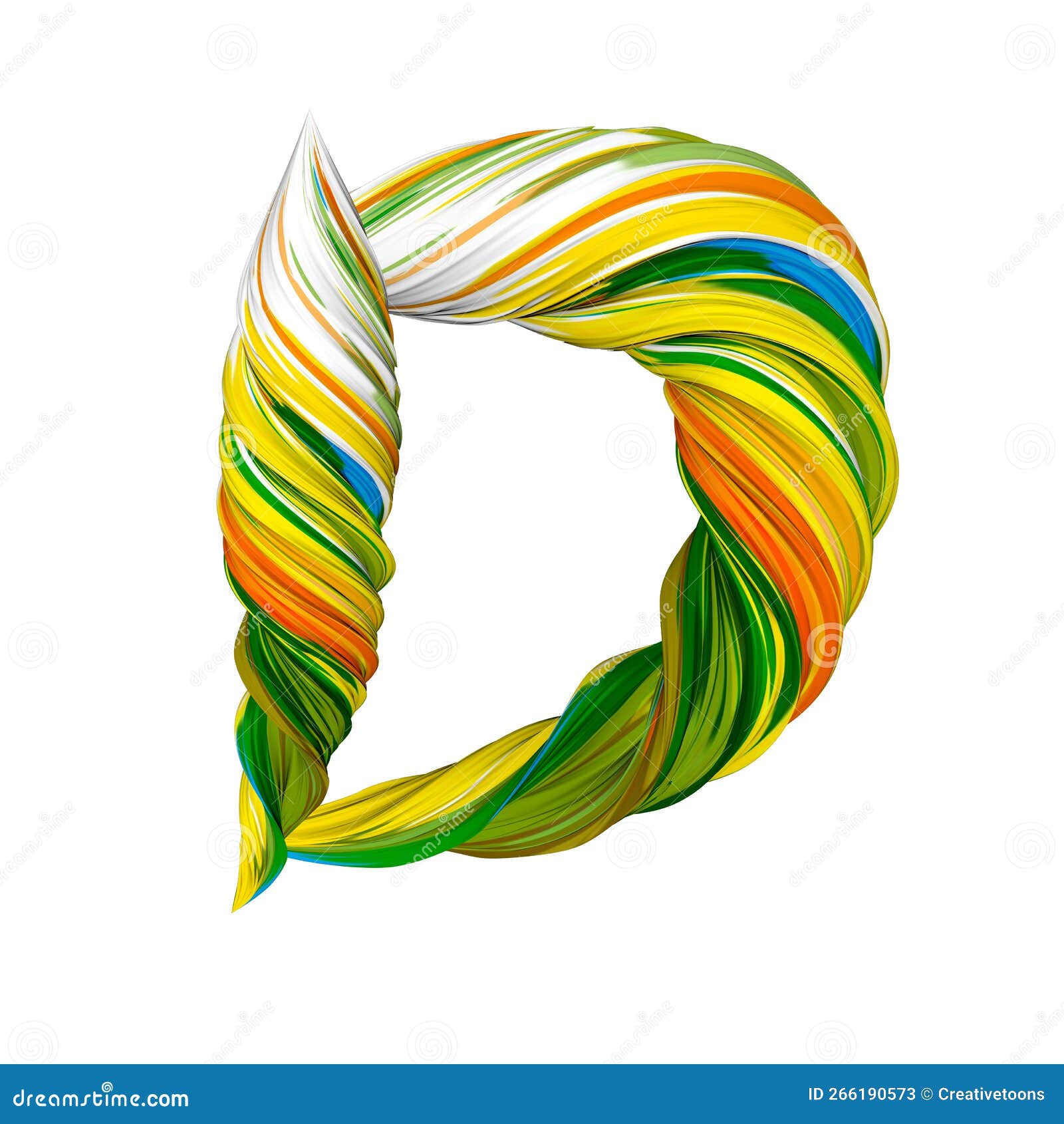 Painted 3d Letters, Acrylic Letter D. Green and Yellow Letter Stock ...