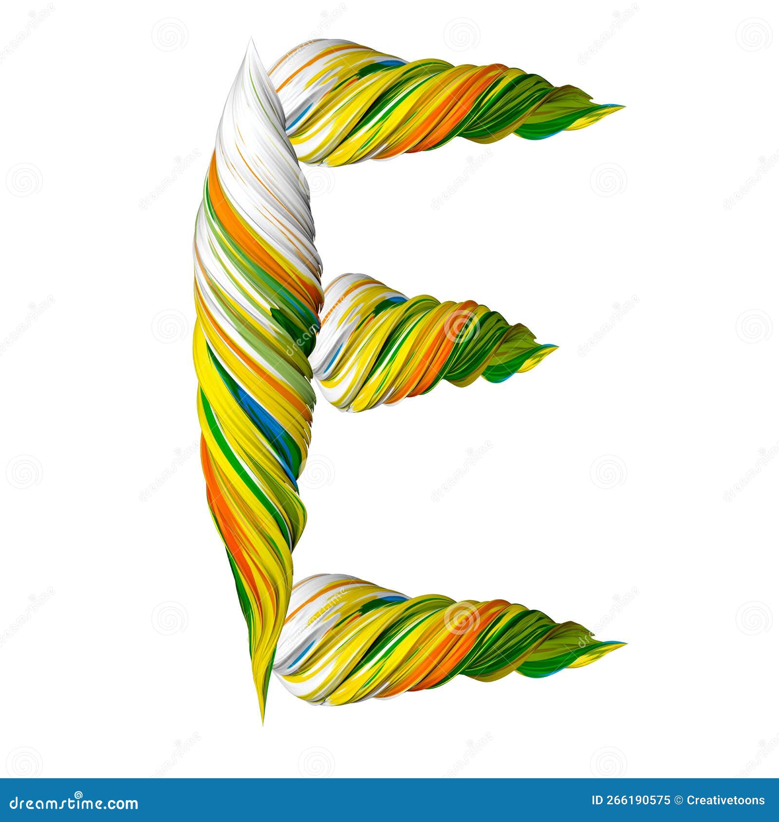 Painted 3d Letters, Acrylic Letter E. Green and Yellow Letter Stock ...