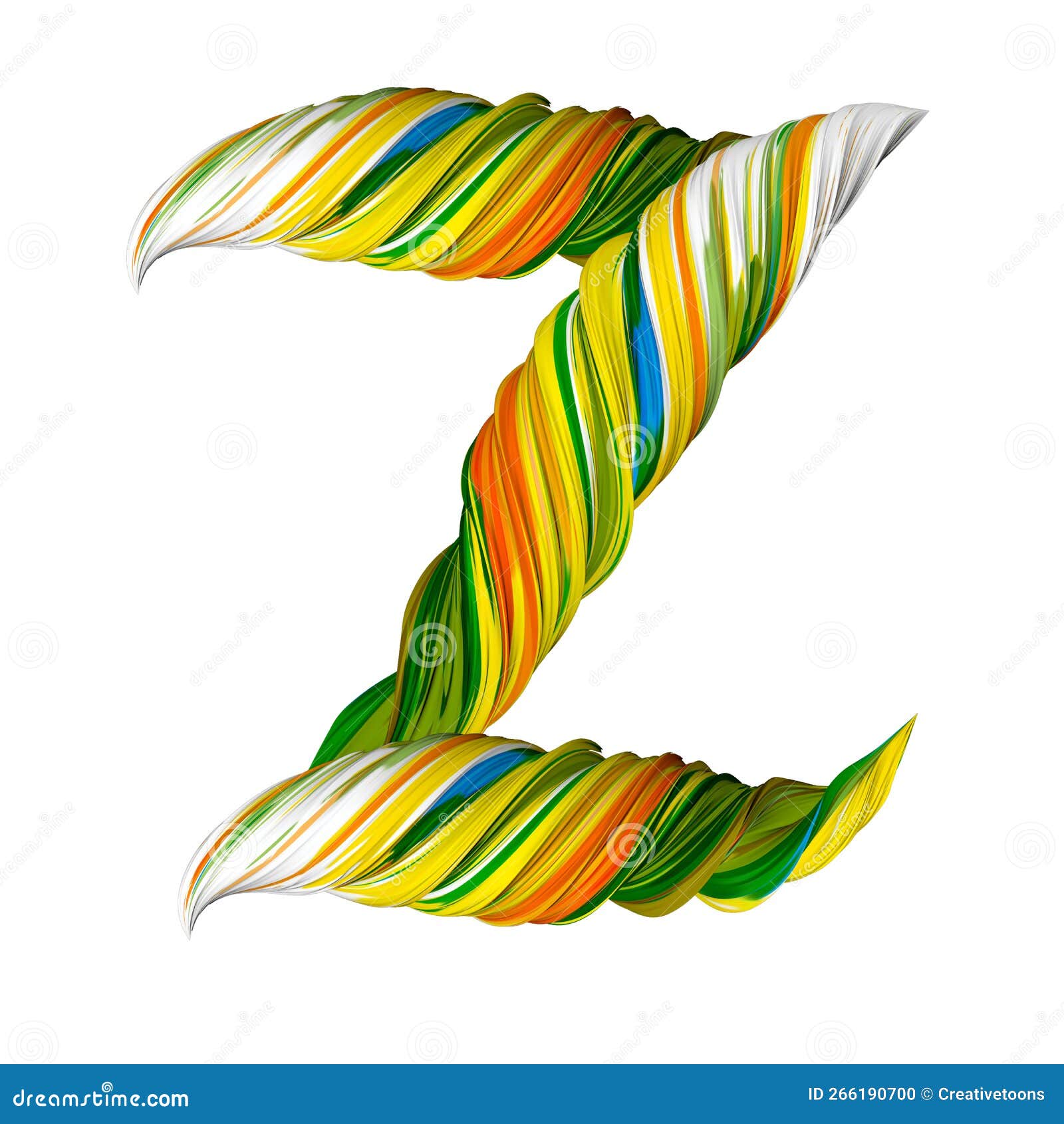 Painted 3d Letters, Acrylic Letter Z Green and Yellow Letter Stock ...