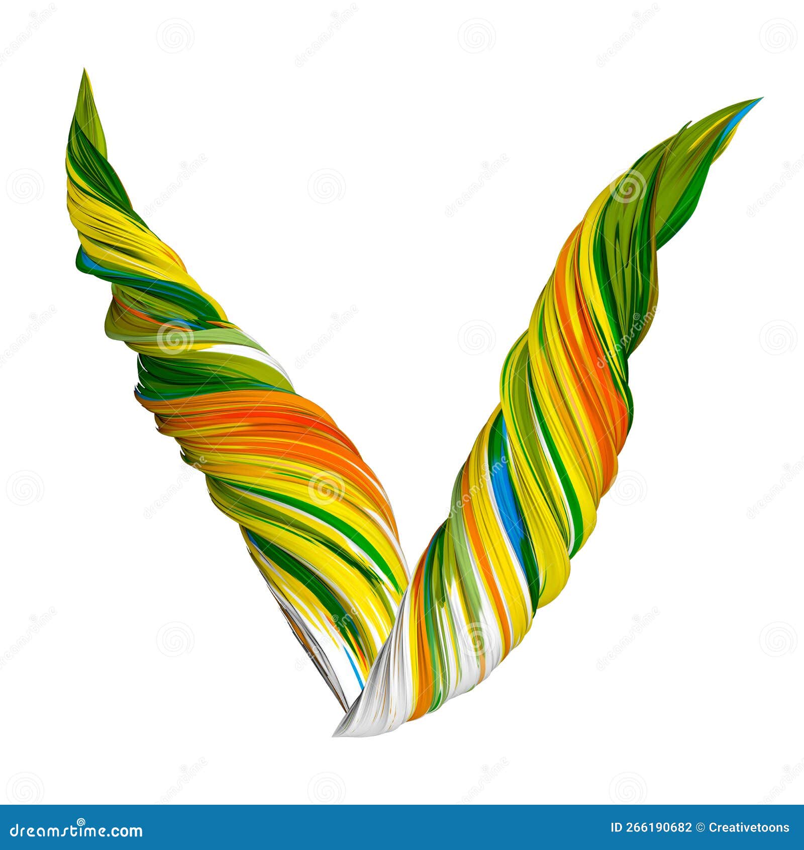 Painted 3d Letters, Acrylic Letter V. Green and Yellow Letter Stock ...