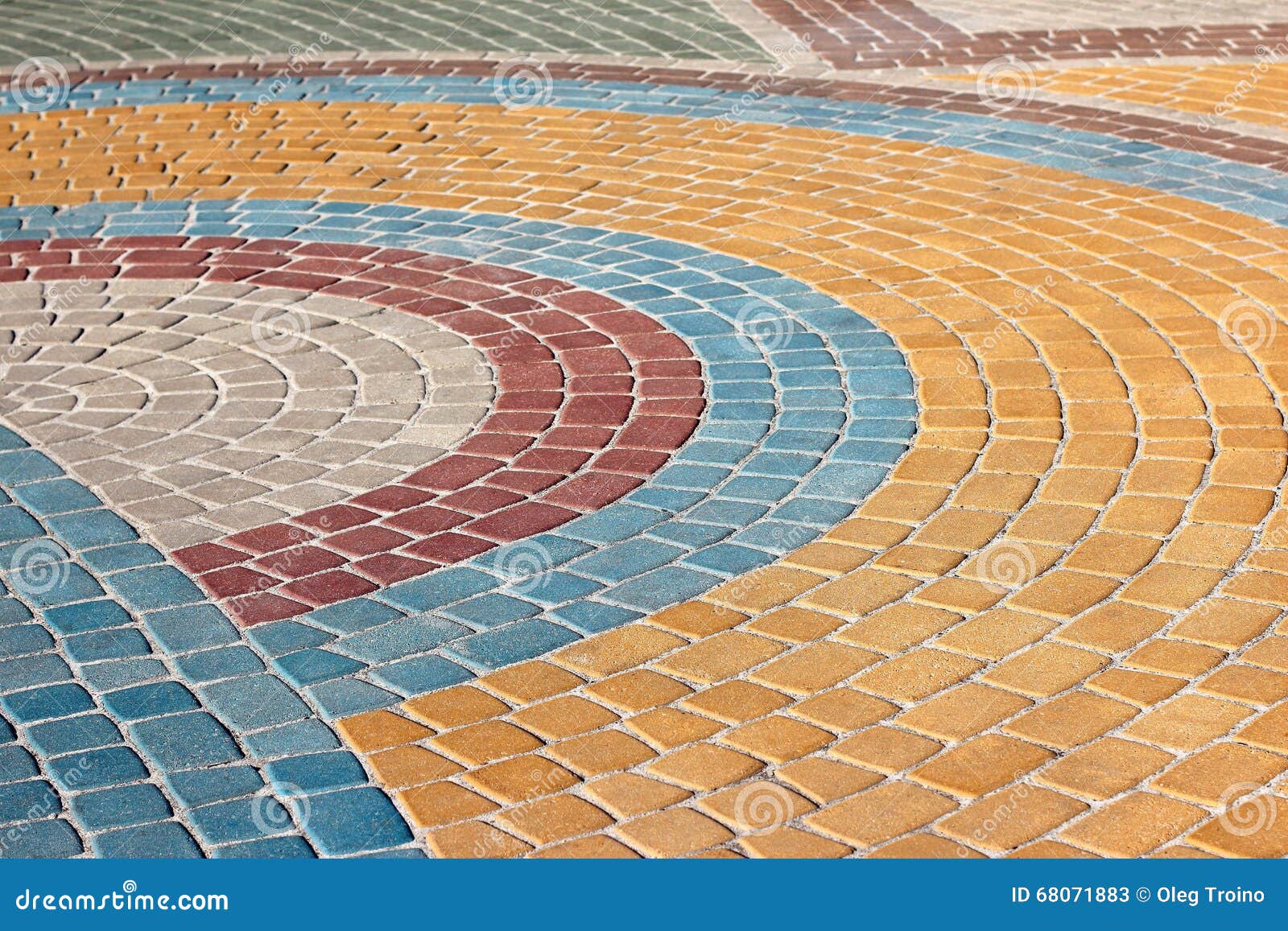 Painted in Different Colors is Figured Pavement of Stone Stock Image ...